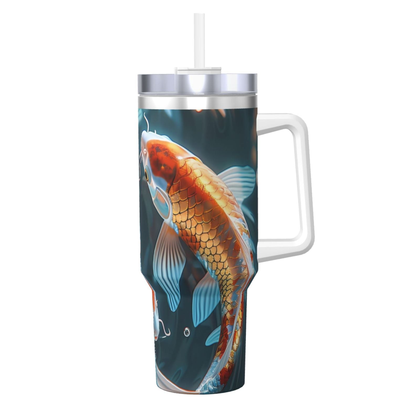 Disketp Cute Koi Fish Serenity for 40 OZ Stainless Steel with Handle ...