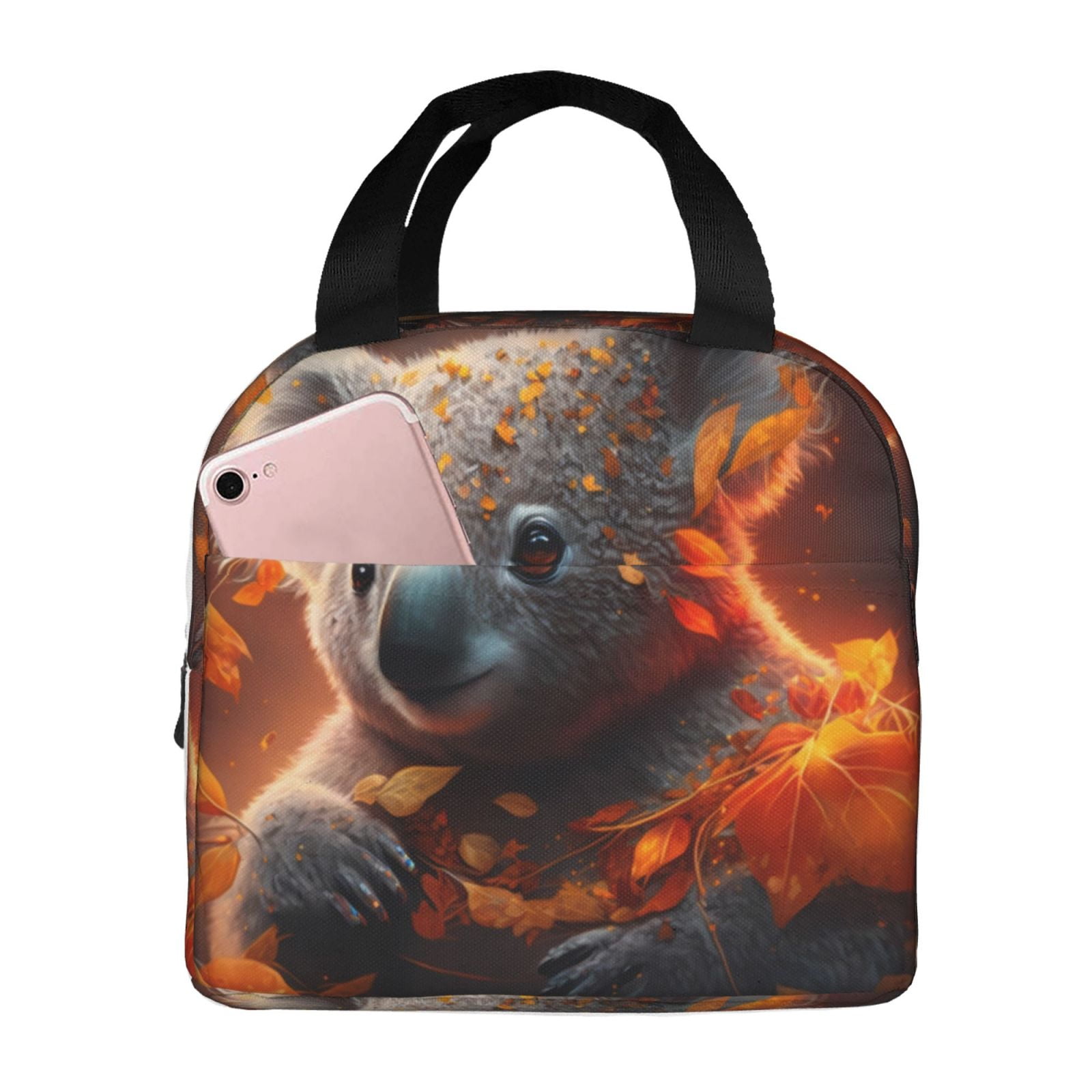 Disketp Cute Maple Leaf Koala Lunch Bag for Women Men, Leakproof ...