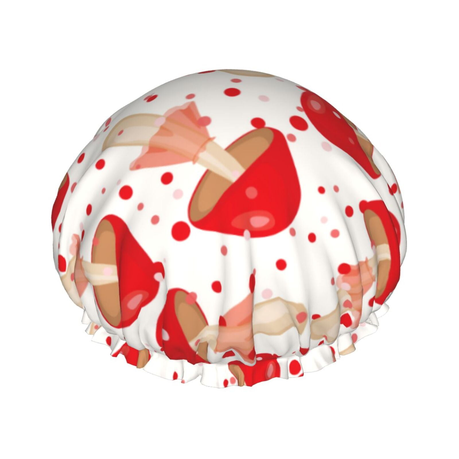 Disketp Cute Mushroom Shower Caps,Reusable Shower Cap For Women, Double ...