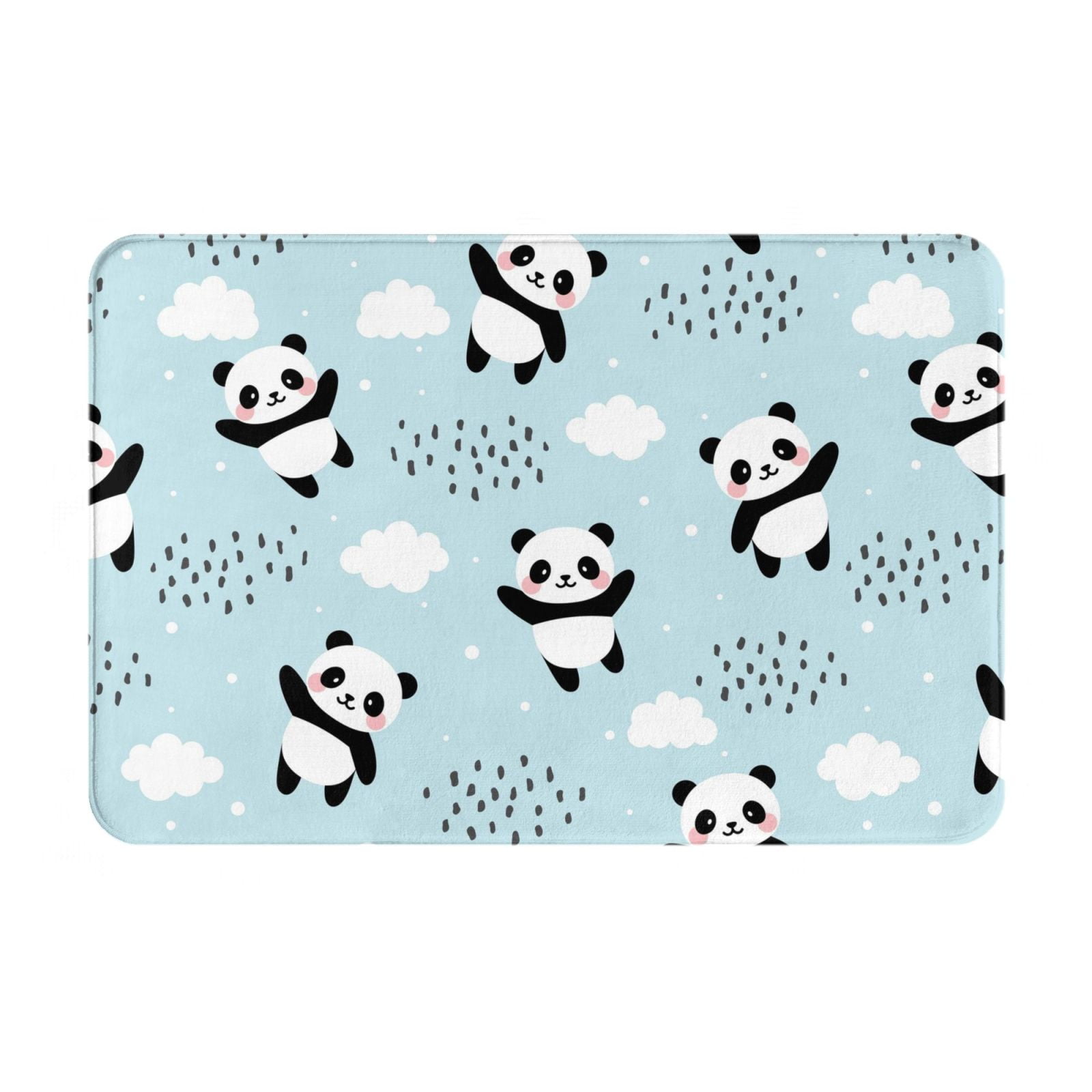 Disketp Cute Panda Bear Mat For Front Door Outside - Doormat Outdoor ...