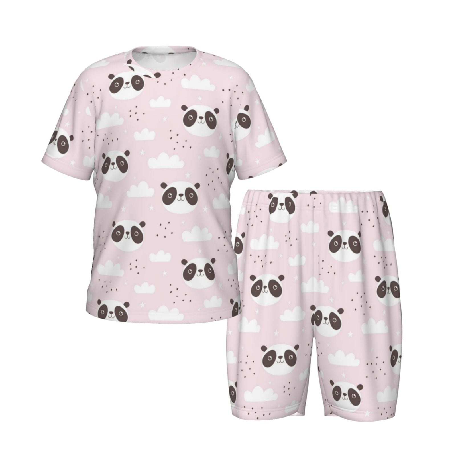 Disketp Cute Panda for Kids Short Sleeve Pajamas Kids Summer Pjs ...