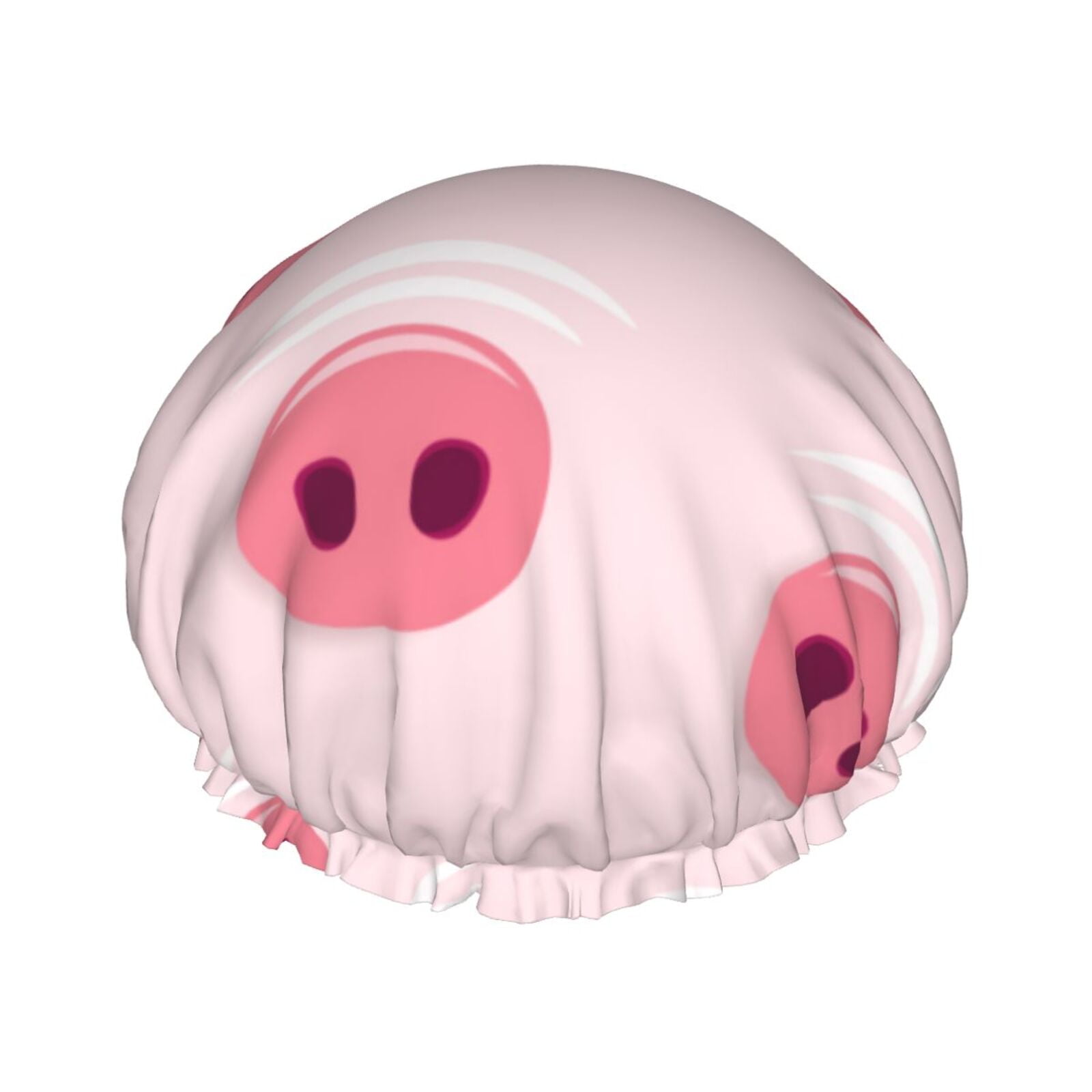 Disketp Cute Pig Nose Shower Caps,Reusable Shower Cap For Women, Double ...