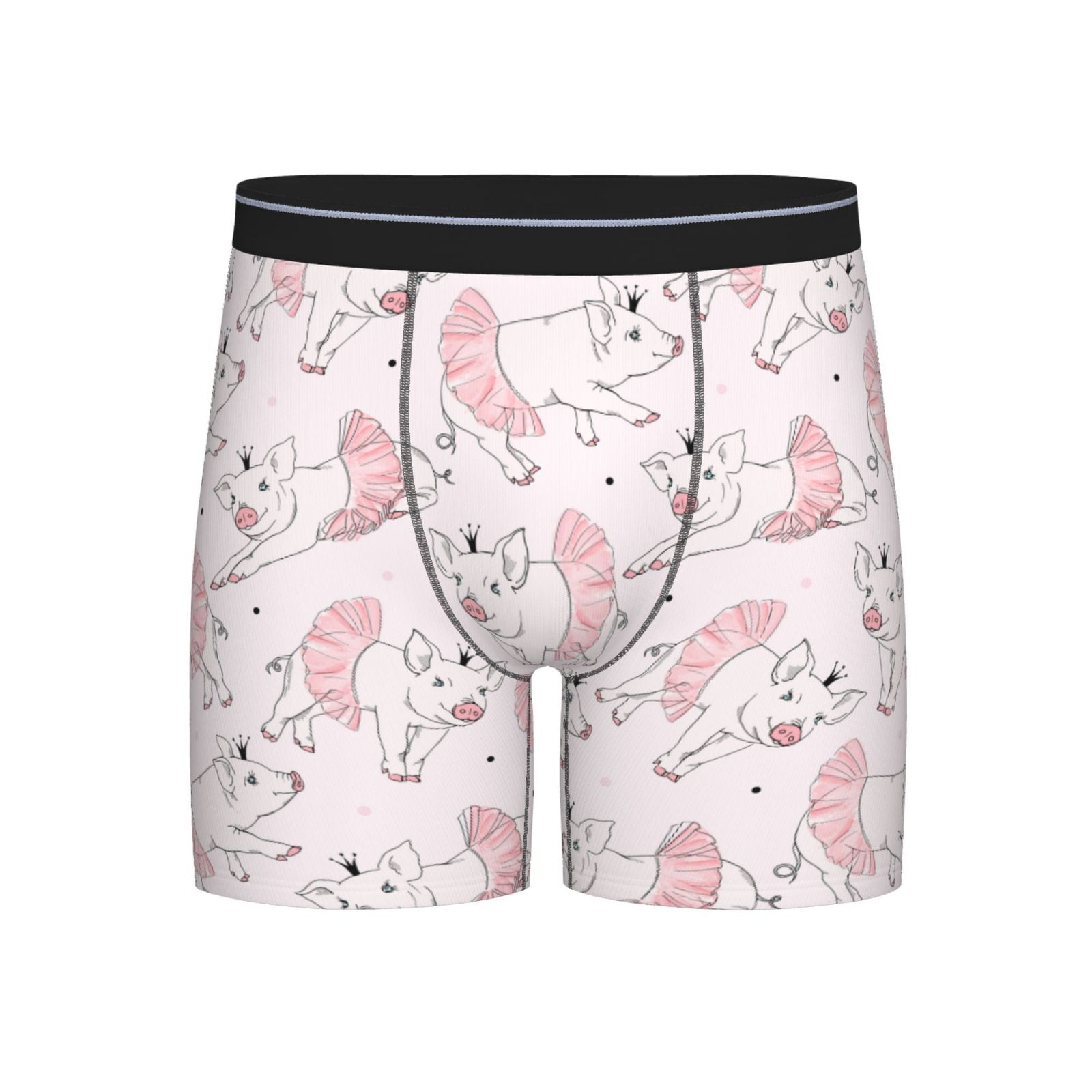 Disketp Cute Piggy Ballerina Men's Boxer Briefs Men’s Underwear Boxer ...
