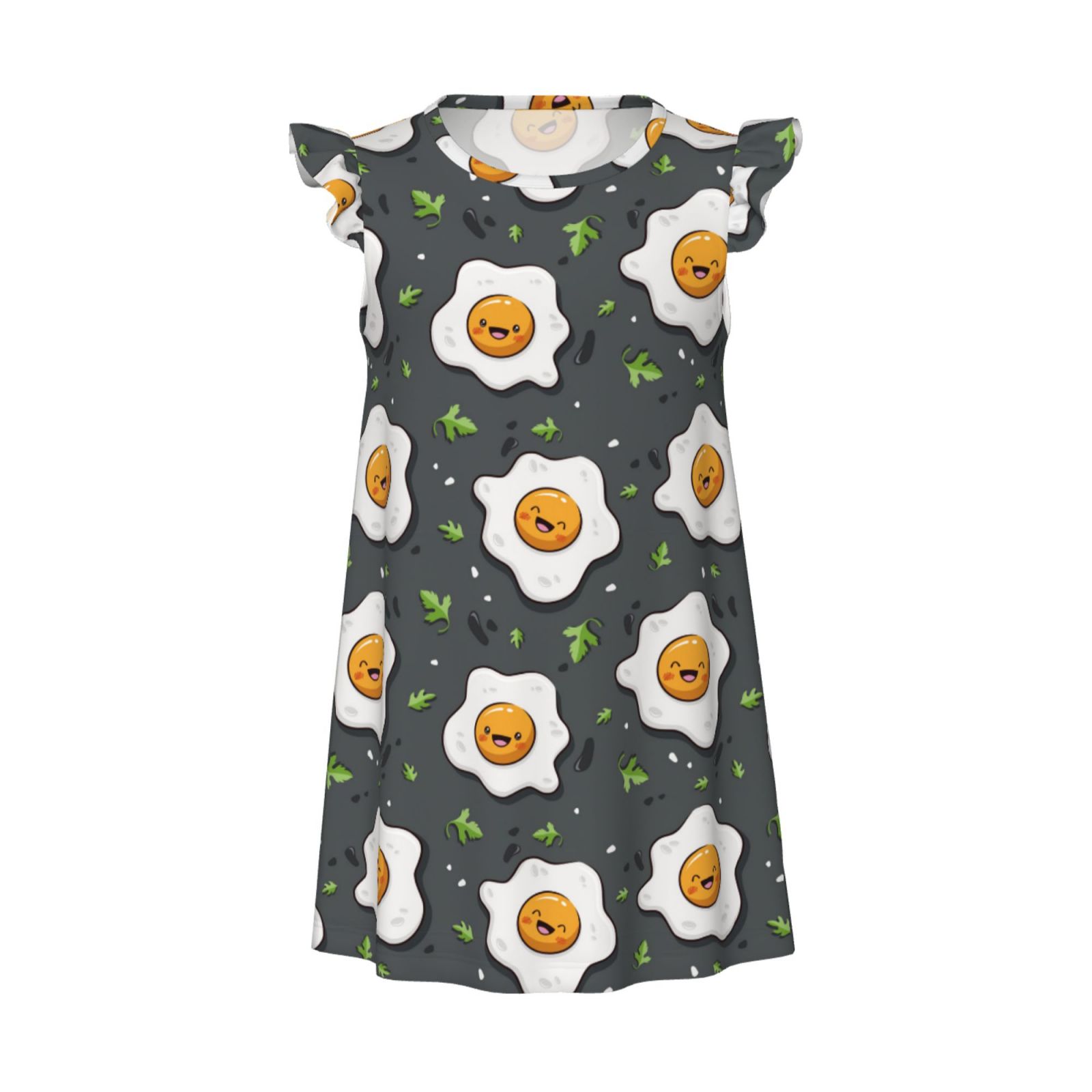 Disketp Cute Poached Eggs Print Girls Nightgowns 3-10 Years Flutter ...