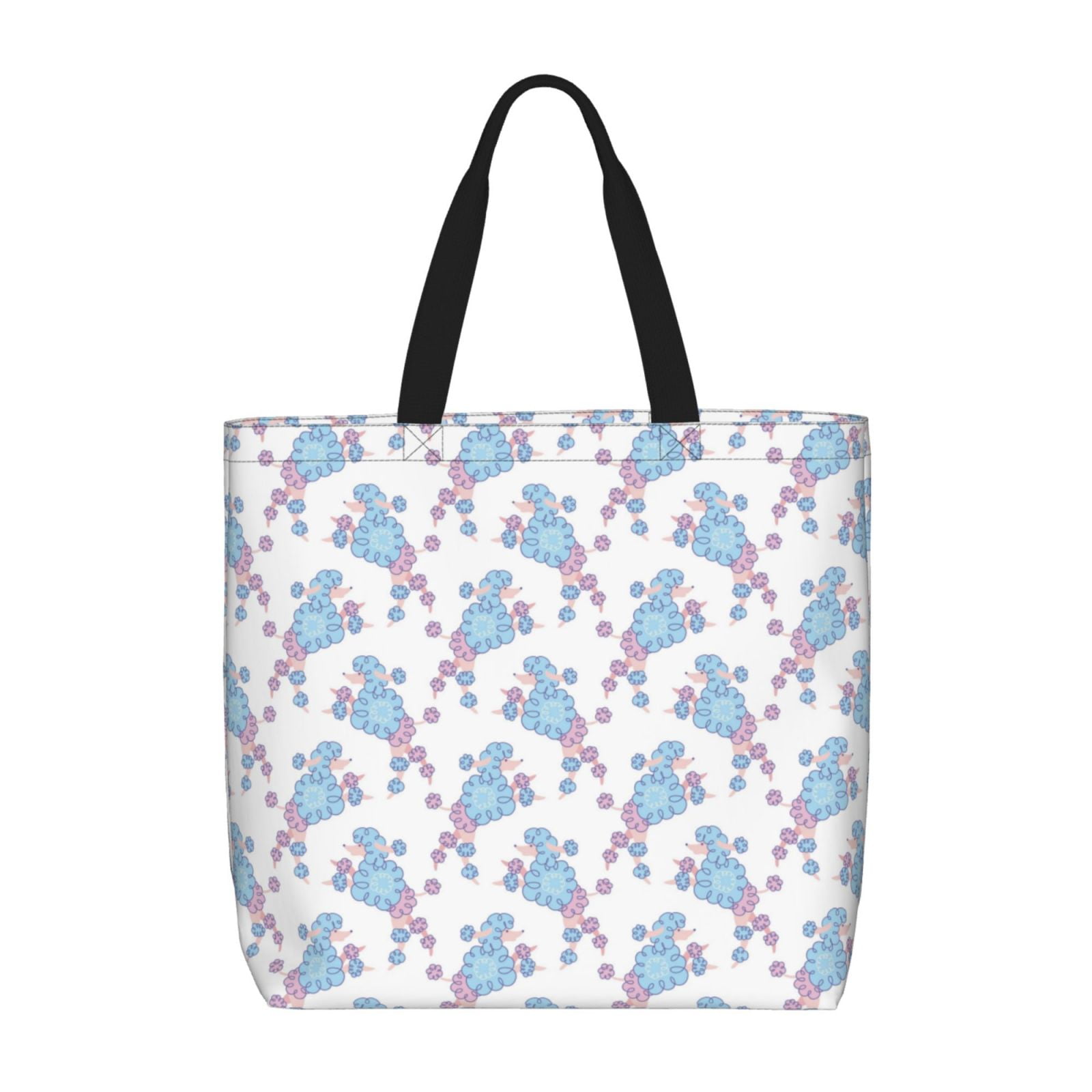 Disketp Cute Poodle Dog Canvas Tote Bag,Women Shoulder Bag Crossbody ...