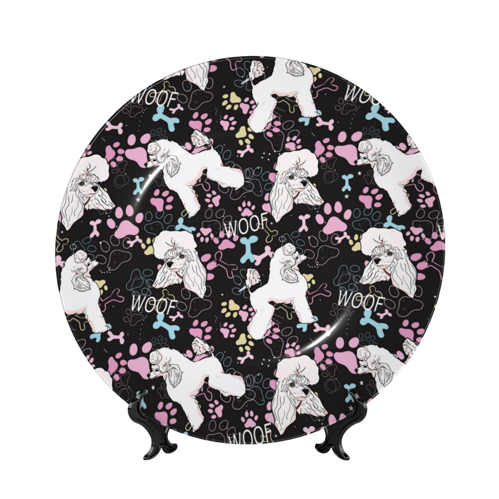 Disketp Cute Poodle Dog Ceramic Plate Dinner Plates Bone China ...