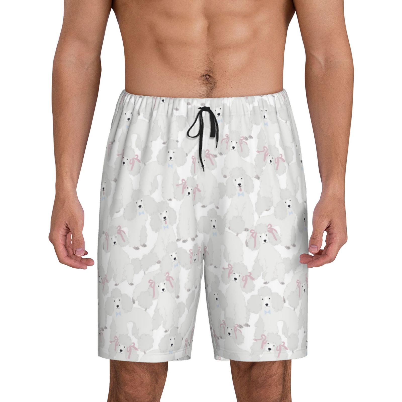 Disketp Cute Poodle Dog for Men's Soft Sleep Pajama Shorts Lightweight ...