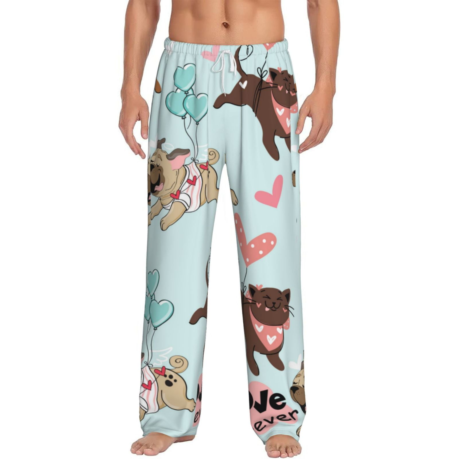 Disketp Cute Pug Dogs Men'S Pajama Pants - Ultra Soft Fleece Sleep And ...