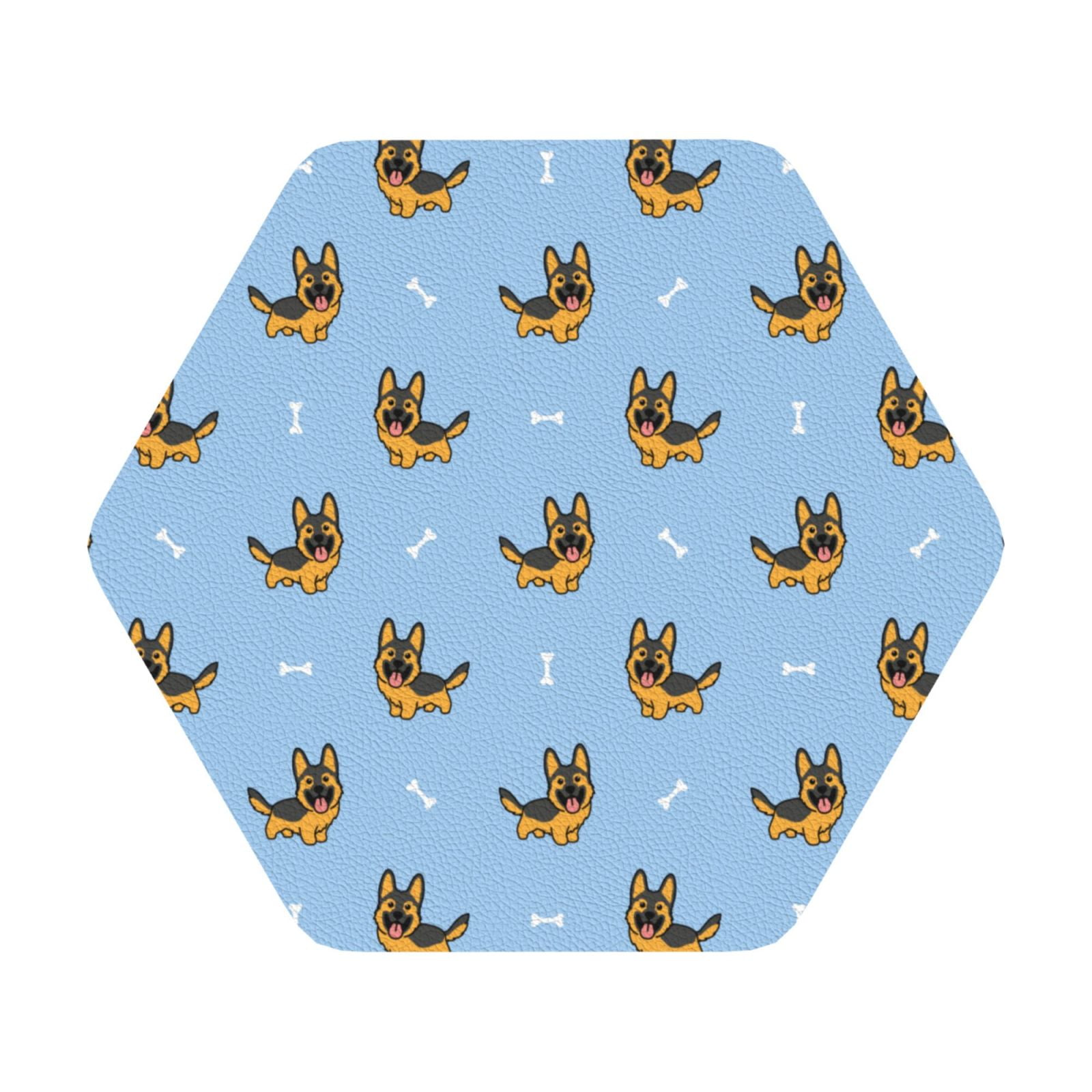 Disketp Cute Puppy Funny Coasters,6 Pcs Leather Coasters With Holder ...