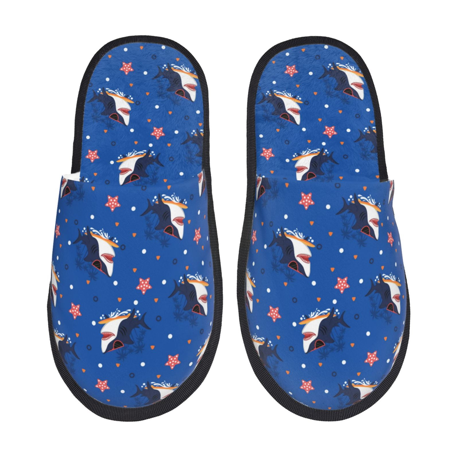 Disketp Cute Shark Cartoon Fuzzy House Memory Foam Slippers, Furry Fur ...