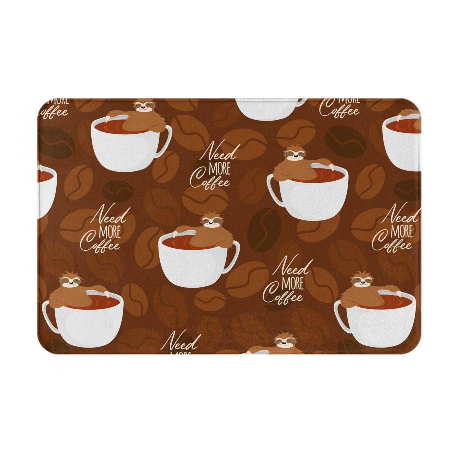 Disketp Cute Sloths Bear Relaxing In Coffee Cup Mat For Front Door ...