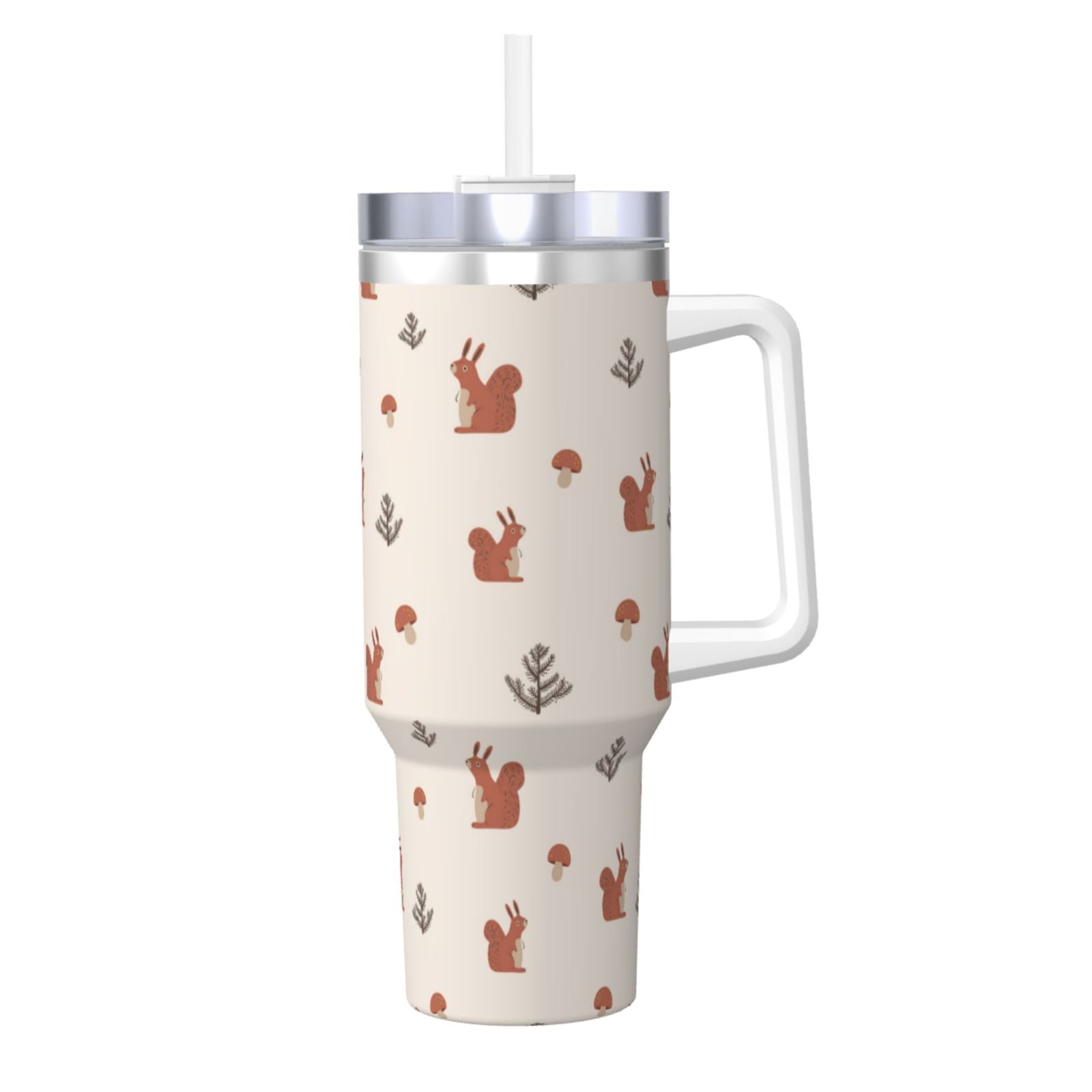 Disketp Cute Squirrel for 40 OZ Stainless Steel with Handle Lid Straw ...