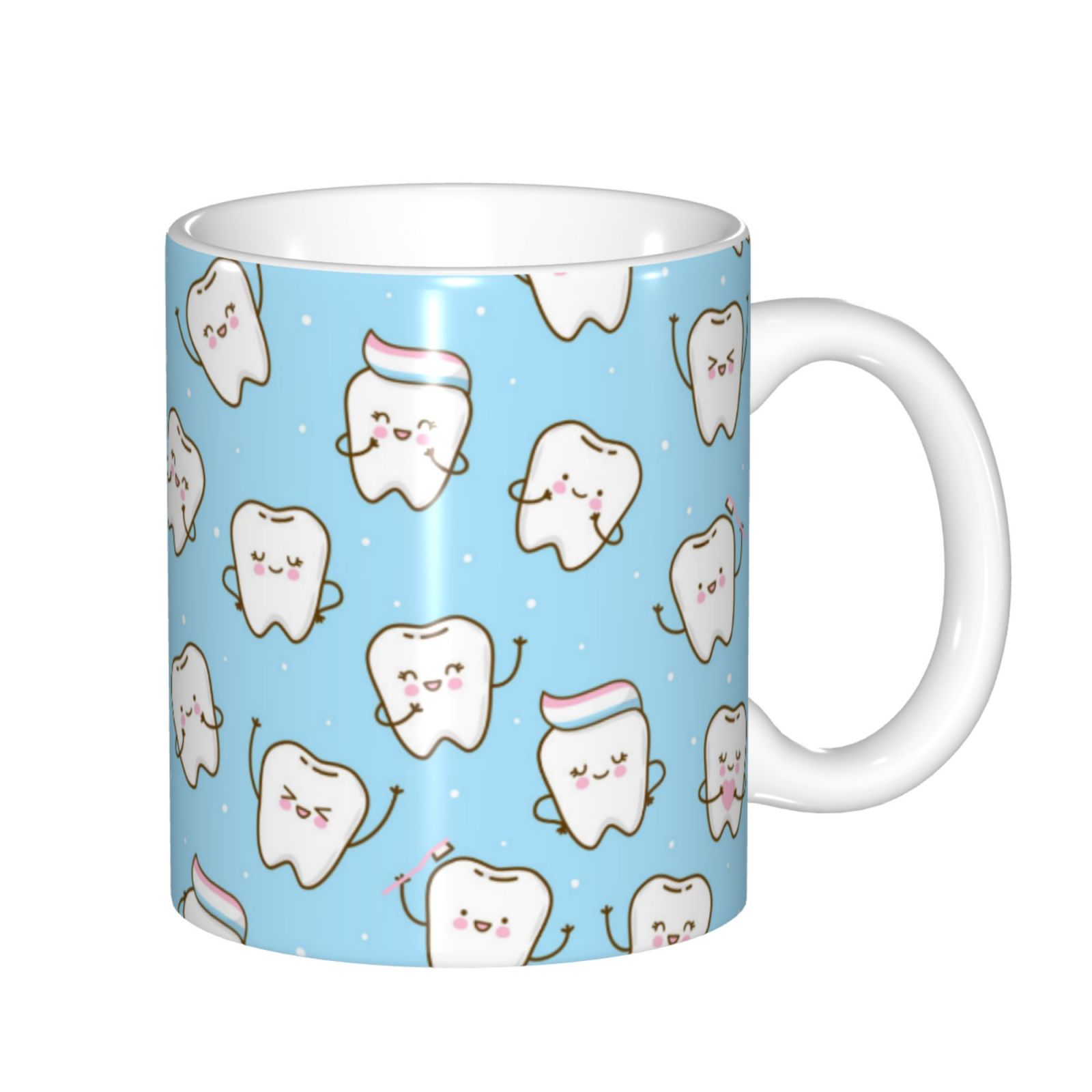 Disketp Cute Teeth Large Coffee Mug with Handle Tea Cup Novelty Coffee ...