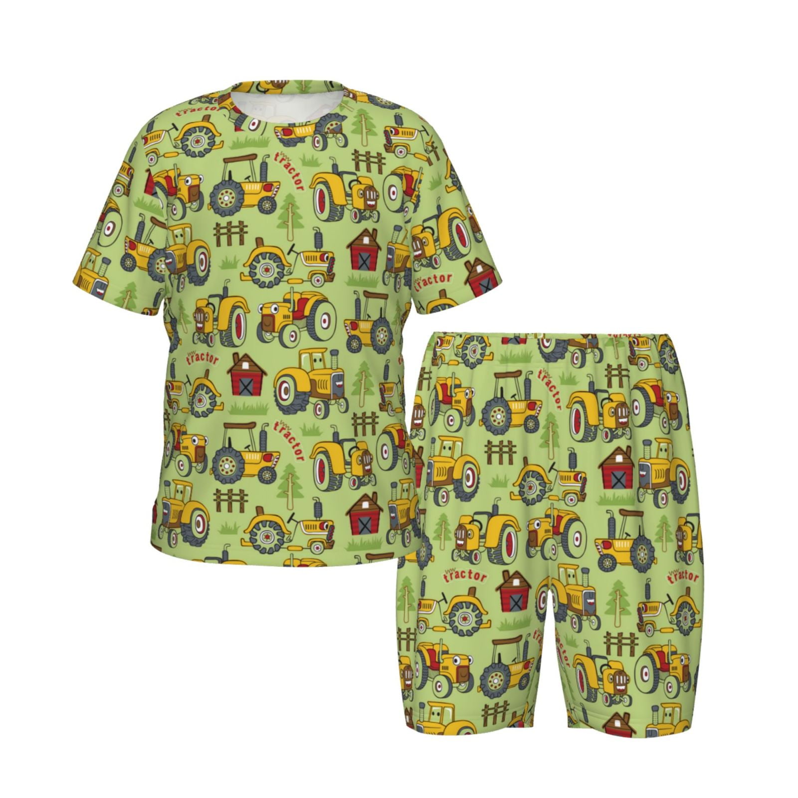 Disketp Cute Tractor for Kids Short Sleeve Pajamas Kids Summer Pjs ...