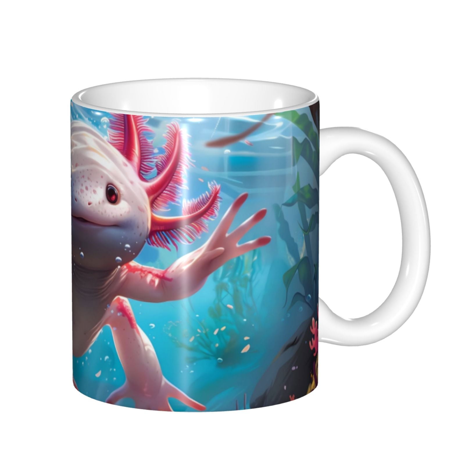 Disketp Cute Underwater Axolotl Large Coffee Mug with Handle Tea Cup ...