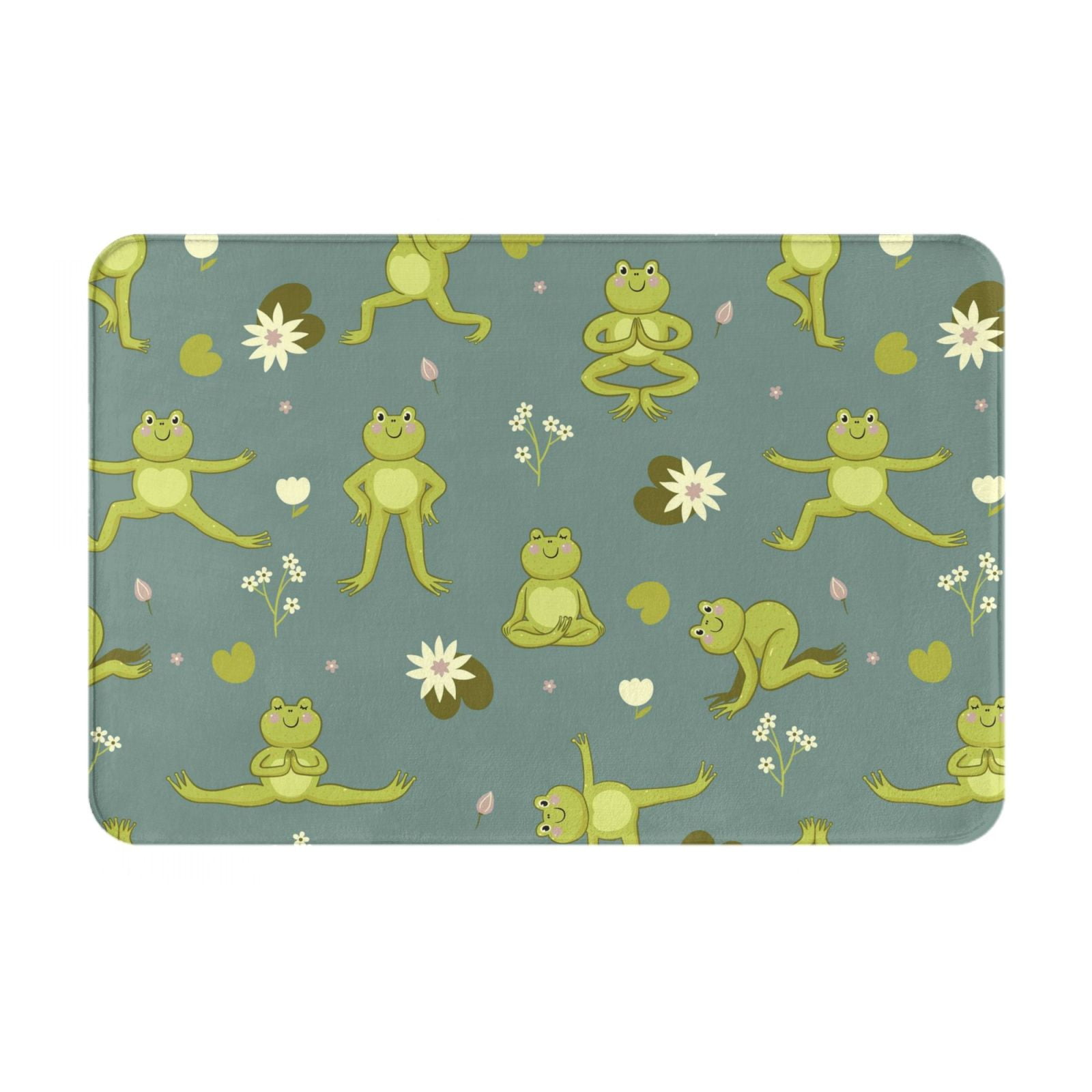 Disketp Cute Yoga Frogs Mat For Front Door Outside - Doormat Outdoor ...