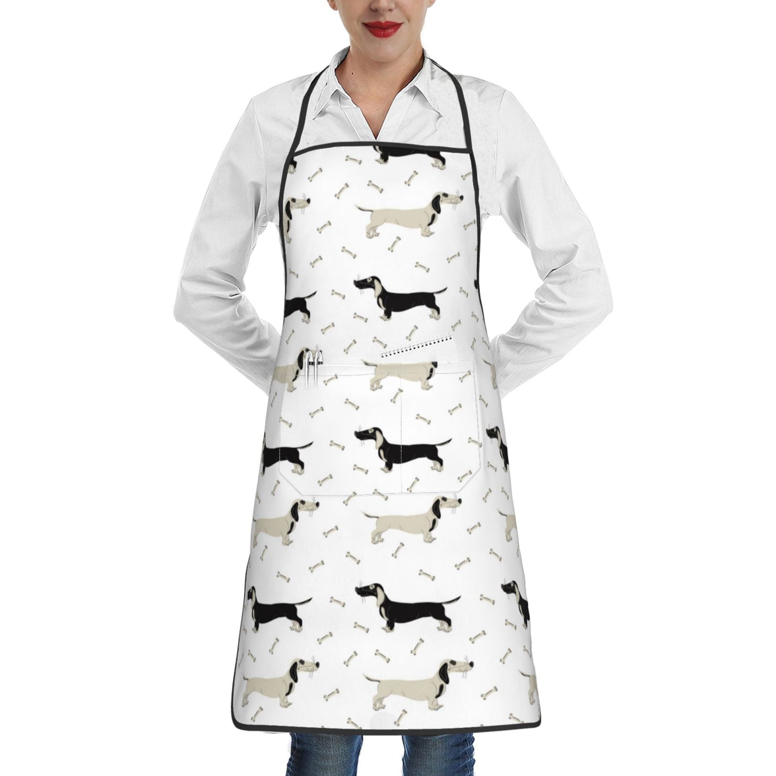 Disketp Dachshund Dog Kitchen Apron with adjustable Aprons for Women ...