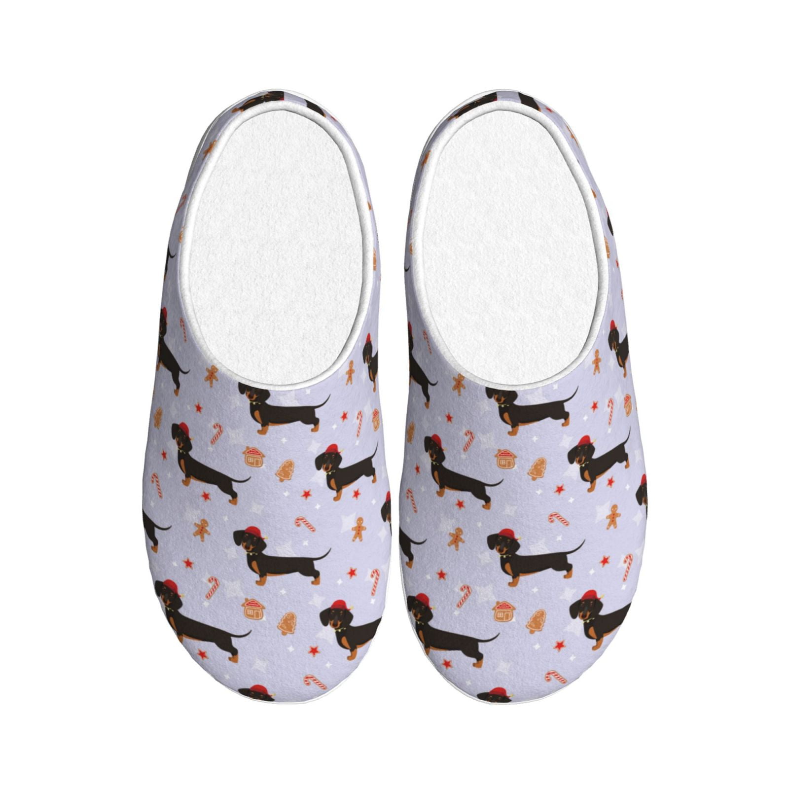 Disketp Dachshund Dog Women's Men's Slippers Plush Slip-On House ...