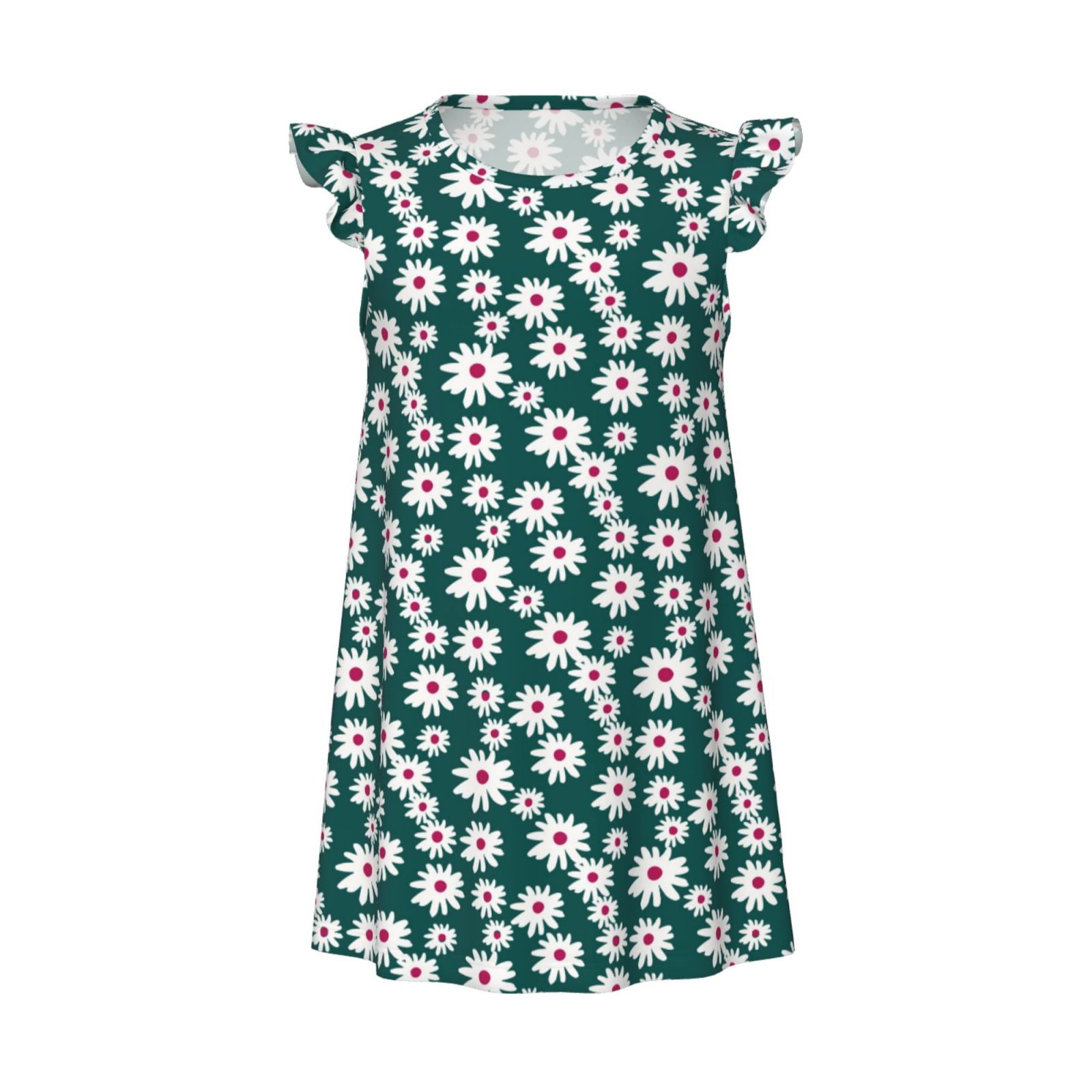 Disketp Daisies Flowers Print Girls Nightgowns 3-10 Years Flutter Short ...