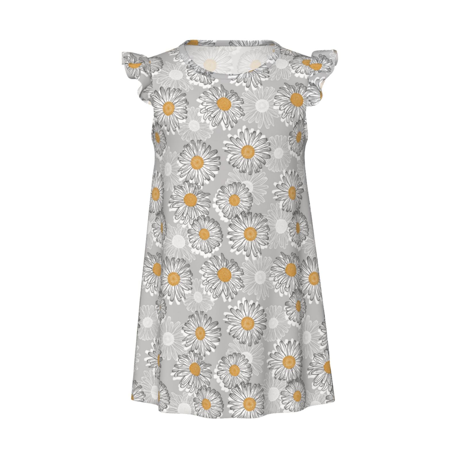 Disketp Daisies Flowers Print Girls Nightgowns 3-10 Years Flutter Short ...