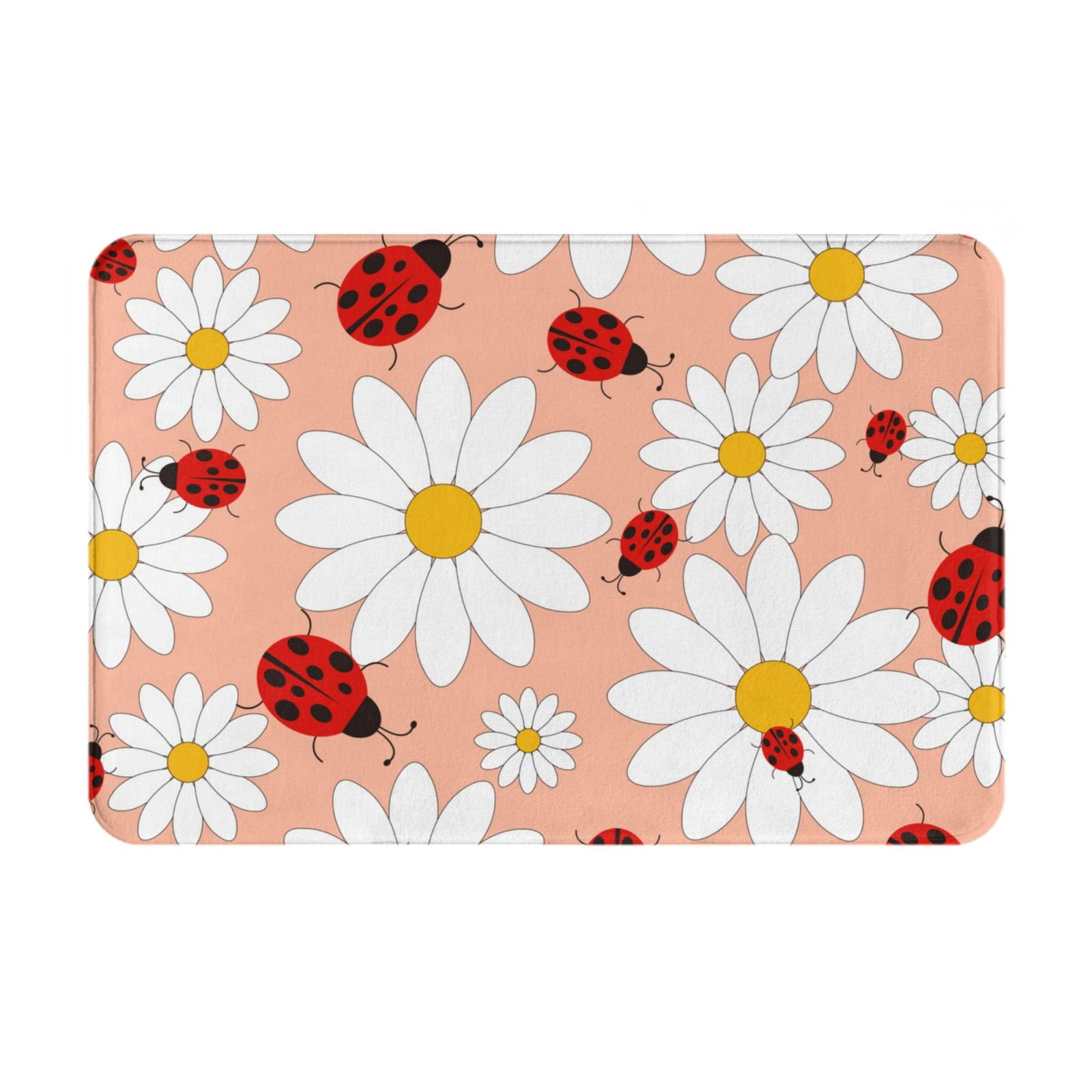 Disketp Daisy And Ladybug Mat For Front Door Outside - Doormat Outdoor ...