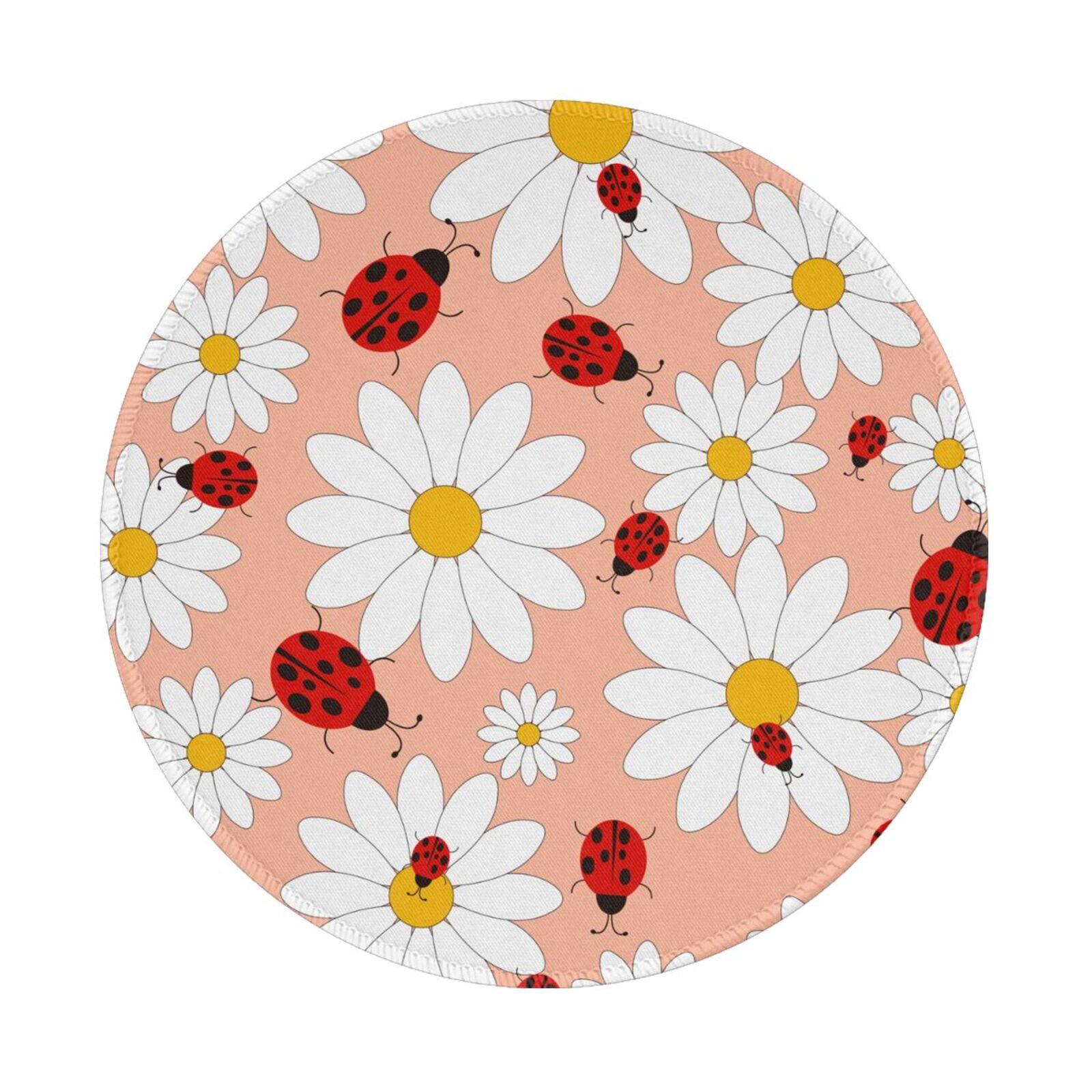 Disketp Daisy And Ladybug Small Mouse Pad 7.9x7.9 Inches,Washable Round ...