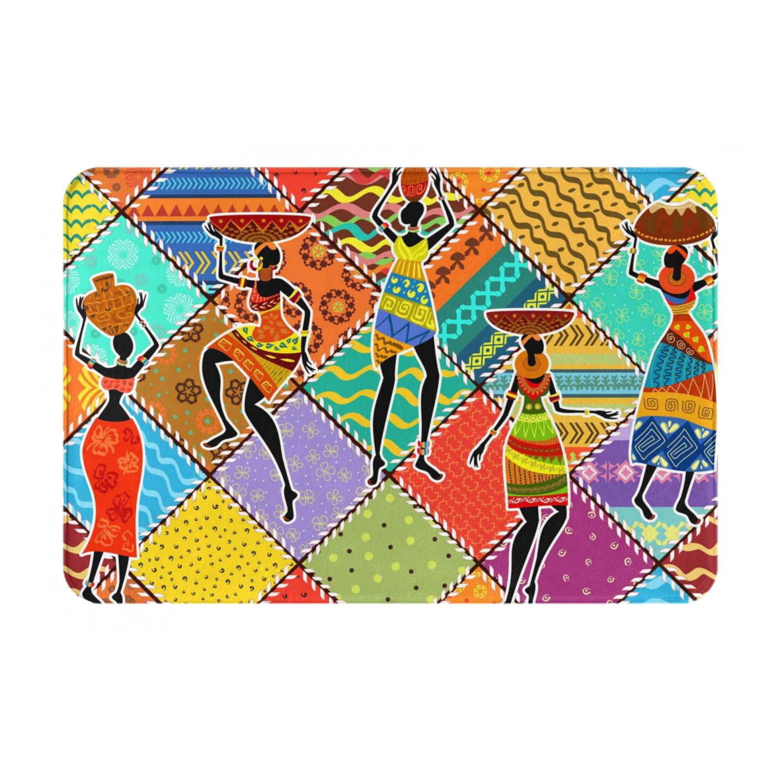 Disketp Dancing African Womans Mat For Front Door Outside - Doormat ...
