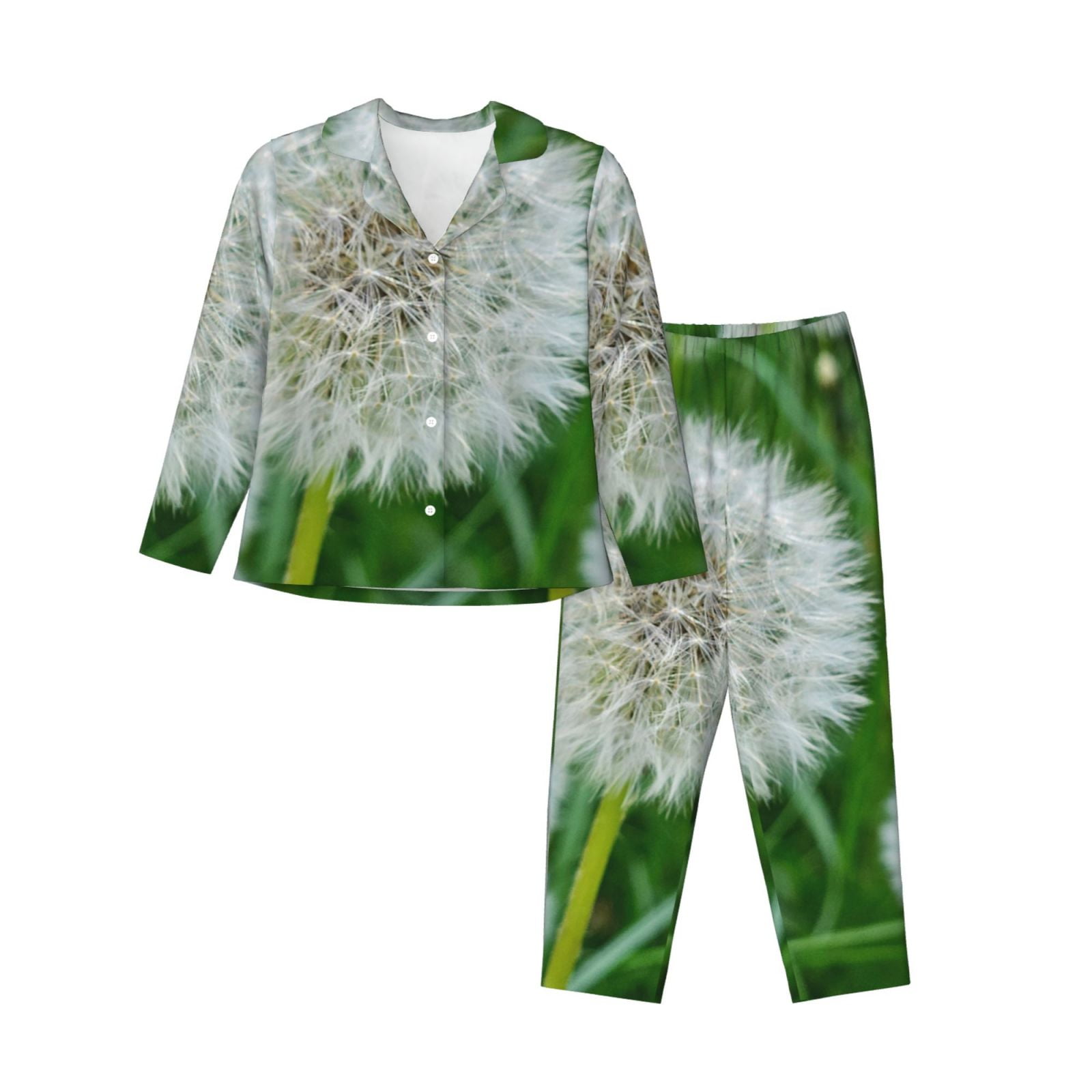 Disketp Dandelion Flower In The Meadow Pajamas Set Long Sleeve ...
