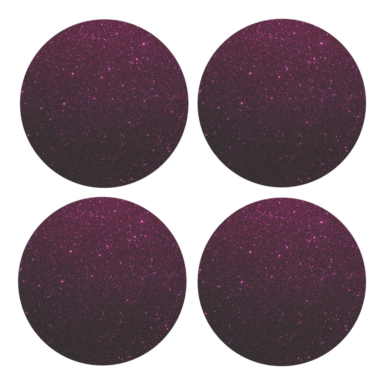 Disketp Dark Purple Glitter MDF Cork Coaster 4 Pcs - Absorbent Beverage ...