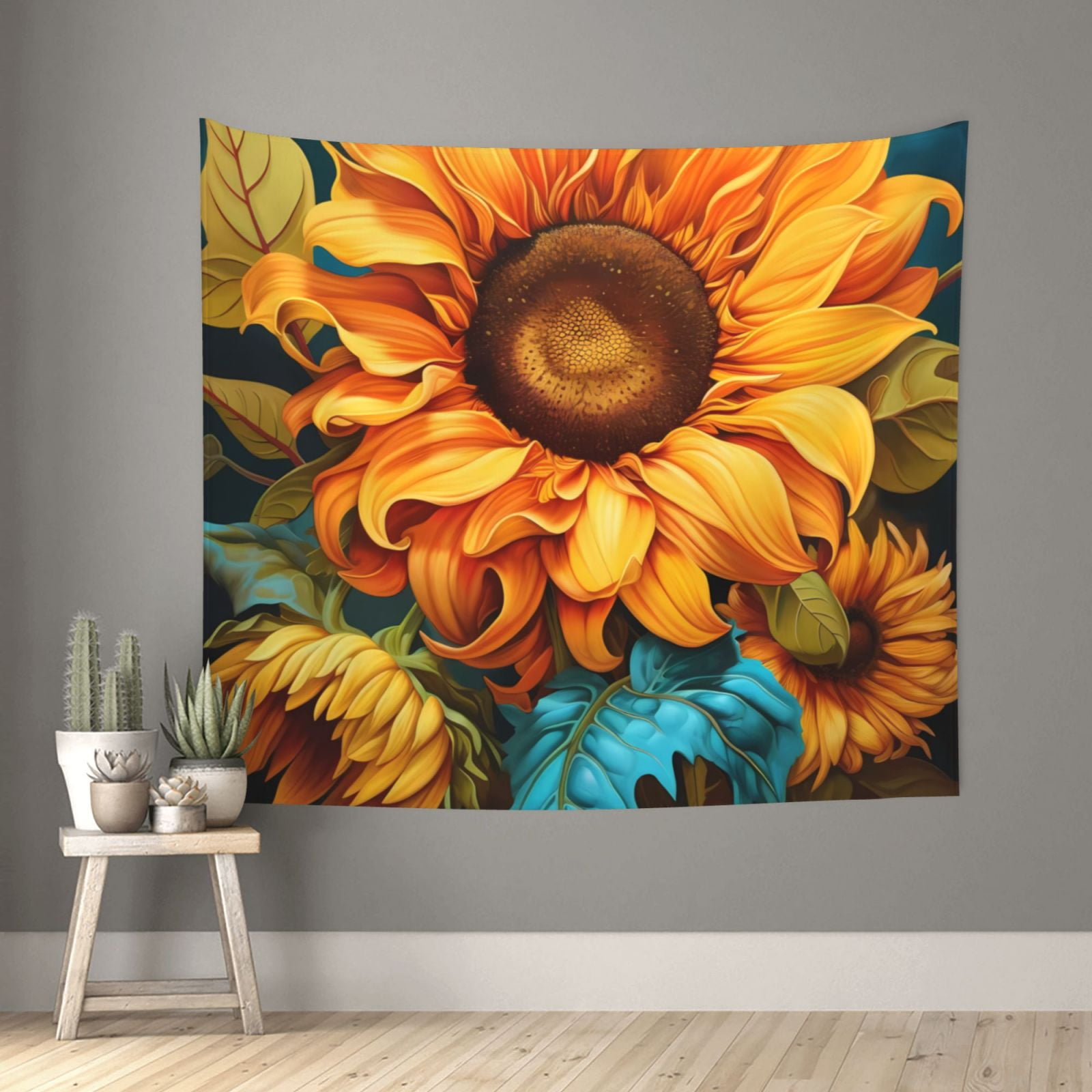 Disketp Deep Yellow Colorful Sunflower Tapestry 60x51 InchesTapestry ...