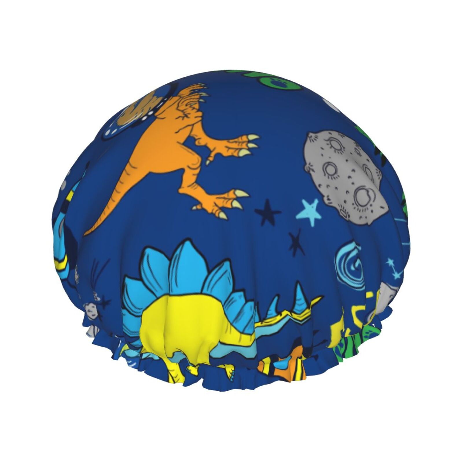 Disketp Dinosaur In Space Shower Caps,Reusable Shower Cap For Women ...