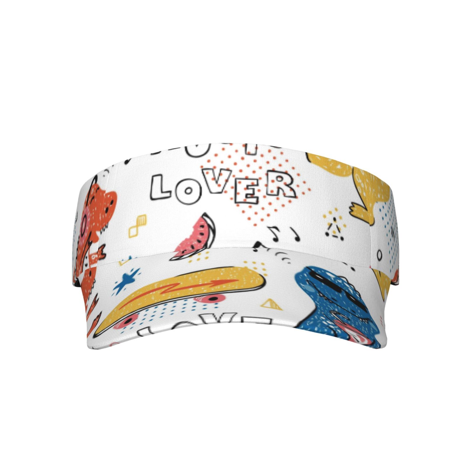 Disketp Dinosaur Listening To Music Sun Visors for Women Men Unisex ...