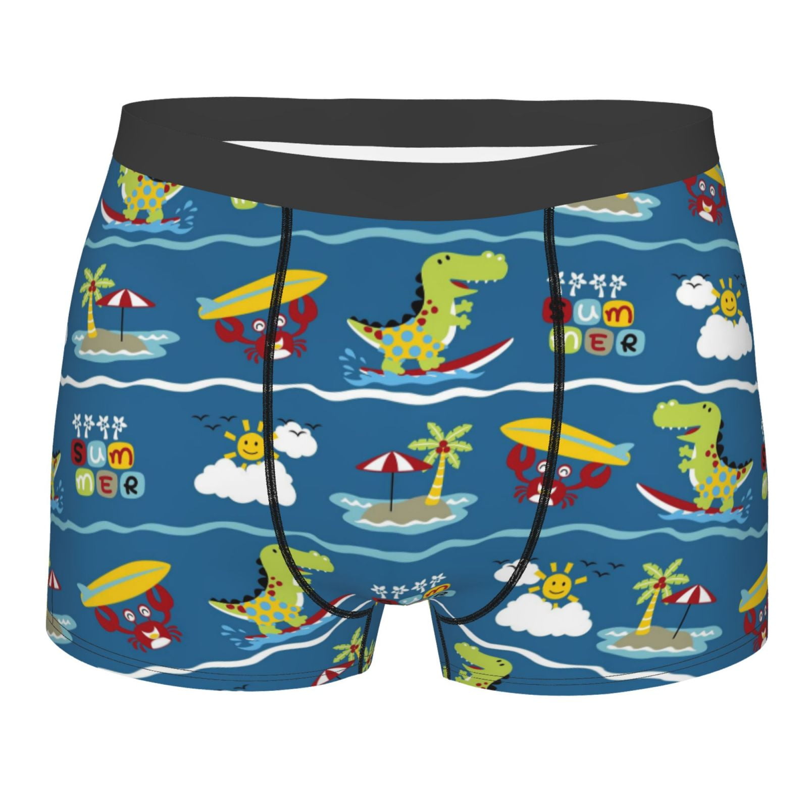 Disketp Dinosaur On The Beach Vacation，Coconut Crab Men'S Boxer Briefs,Soft And Breathable ...