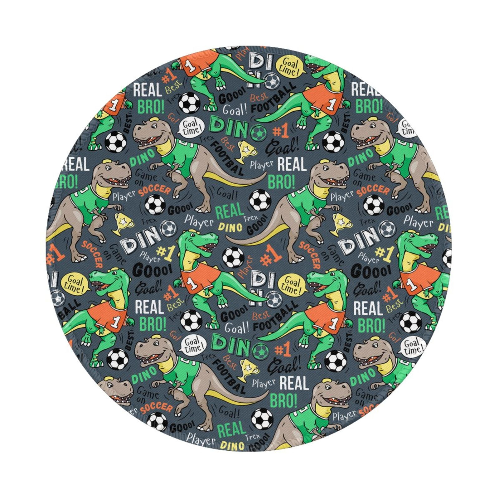 Disketp Dinosaur Plays Soccer Small Mouse Pad 7.9x7.9 Inches,Washable ...