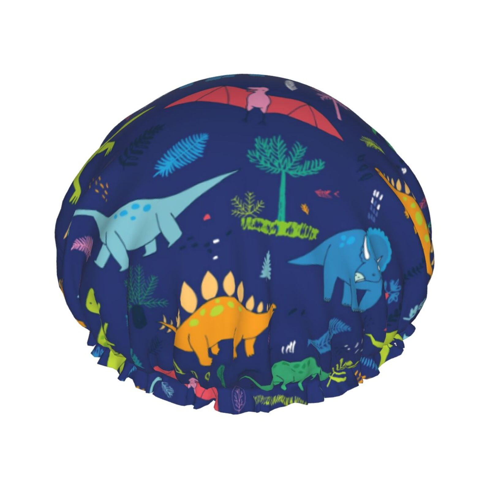 Disketp Dinosaurs Adventure With Palms And Tropical Leaves Shower Caps ...