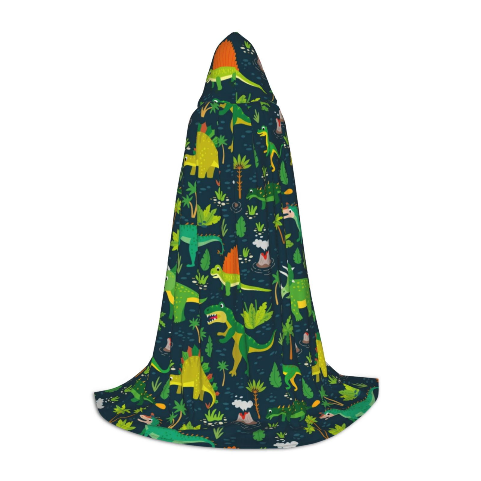 Disketp Dinosaurs and Tropical Leaves and Flowers Hooded Cloak ...