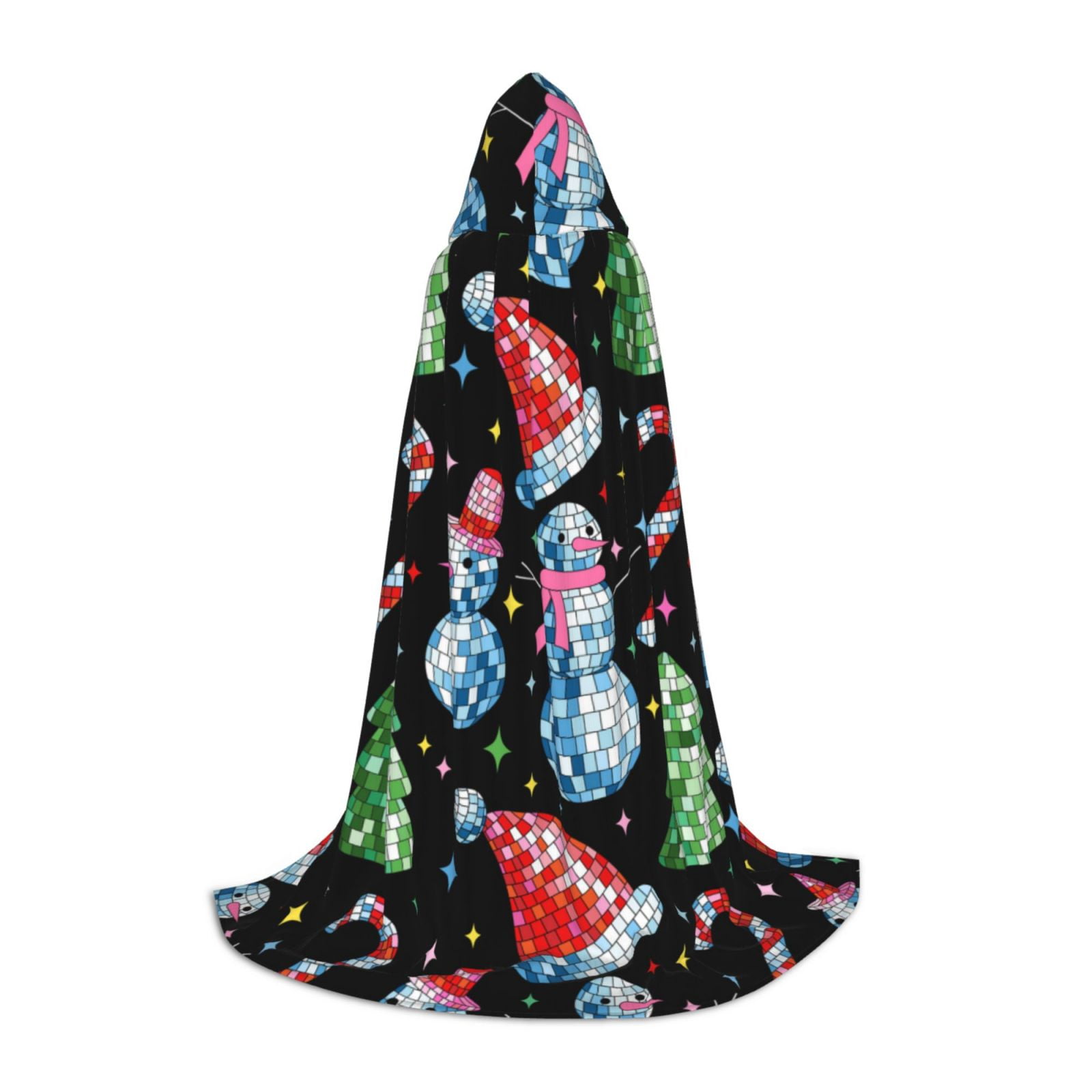 Disketp Disco Mirror Ball Snowman Hooded Cloak, Teenagers Halloween ...