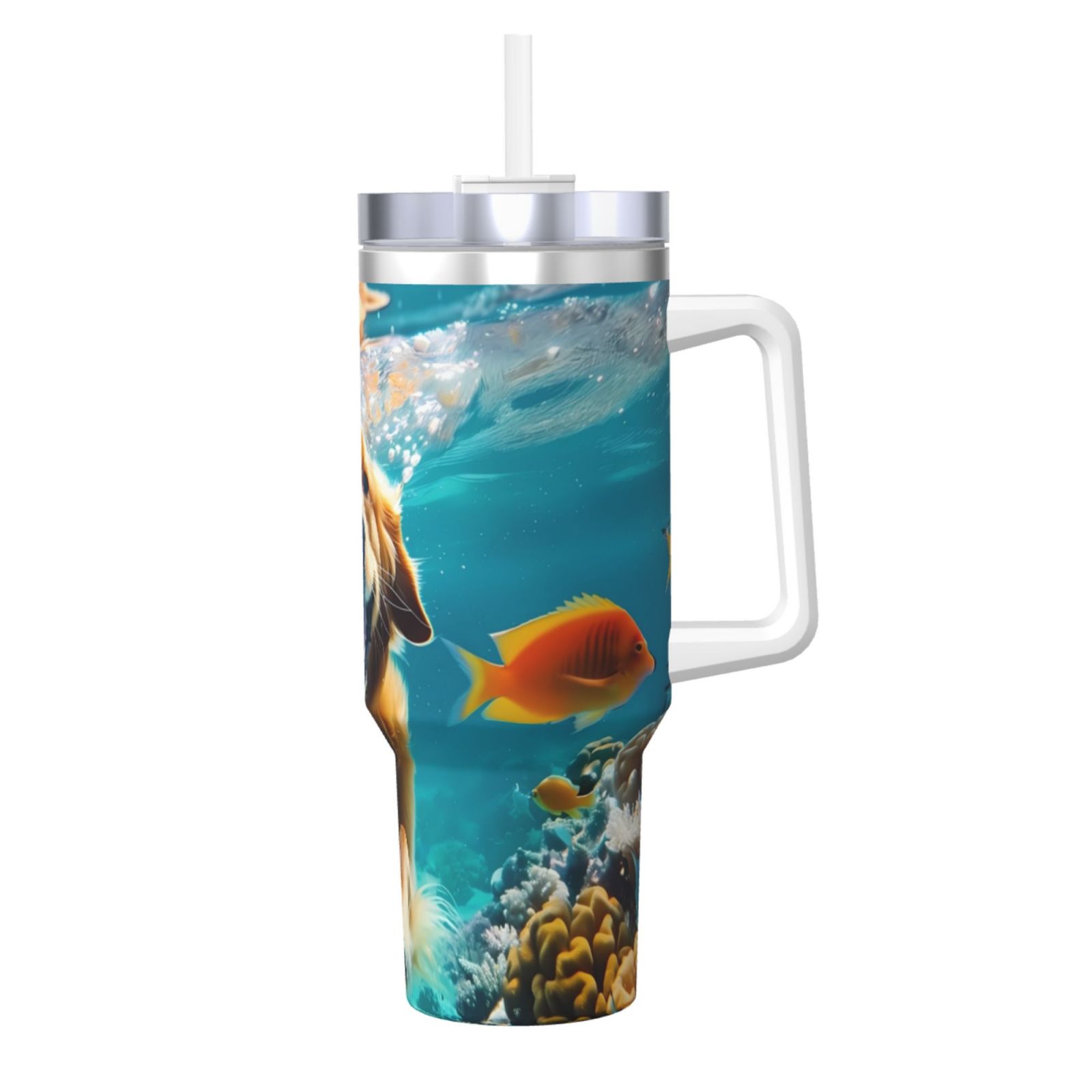 Disketp Dog Underwater Adventure for 40 OZ Stainless Steel with Handle ...