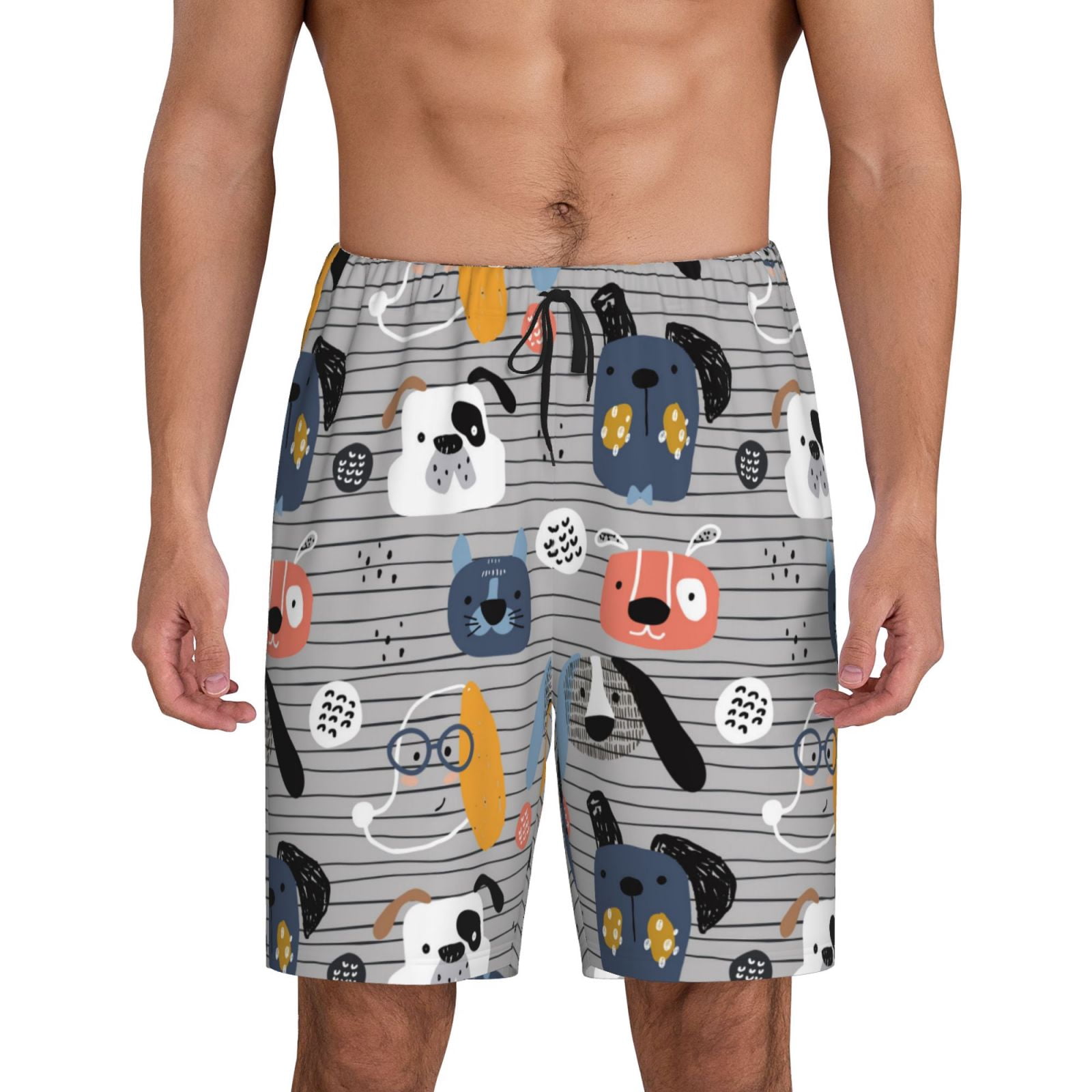 Disketp Dog for Men's Soft Sleep Pajama Shorts Lightweight Lounge Pant ...