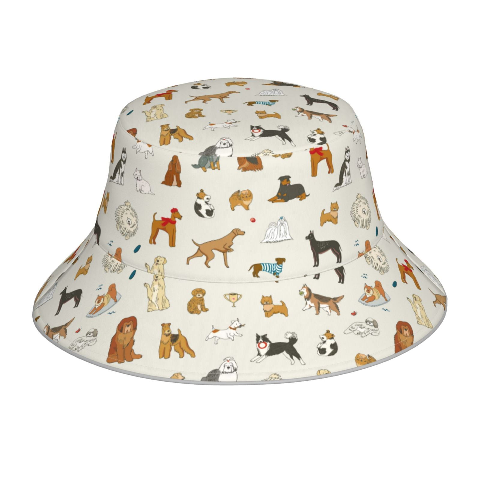 Disketp Dogs Funny Pets Print Reflective Bucket Hat Beach Hat Summer ...