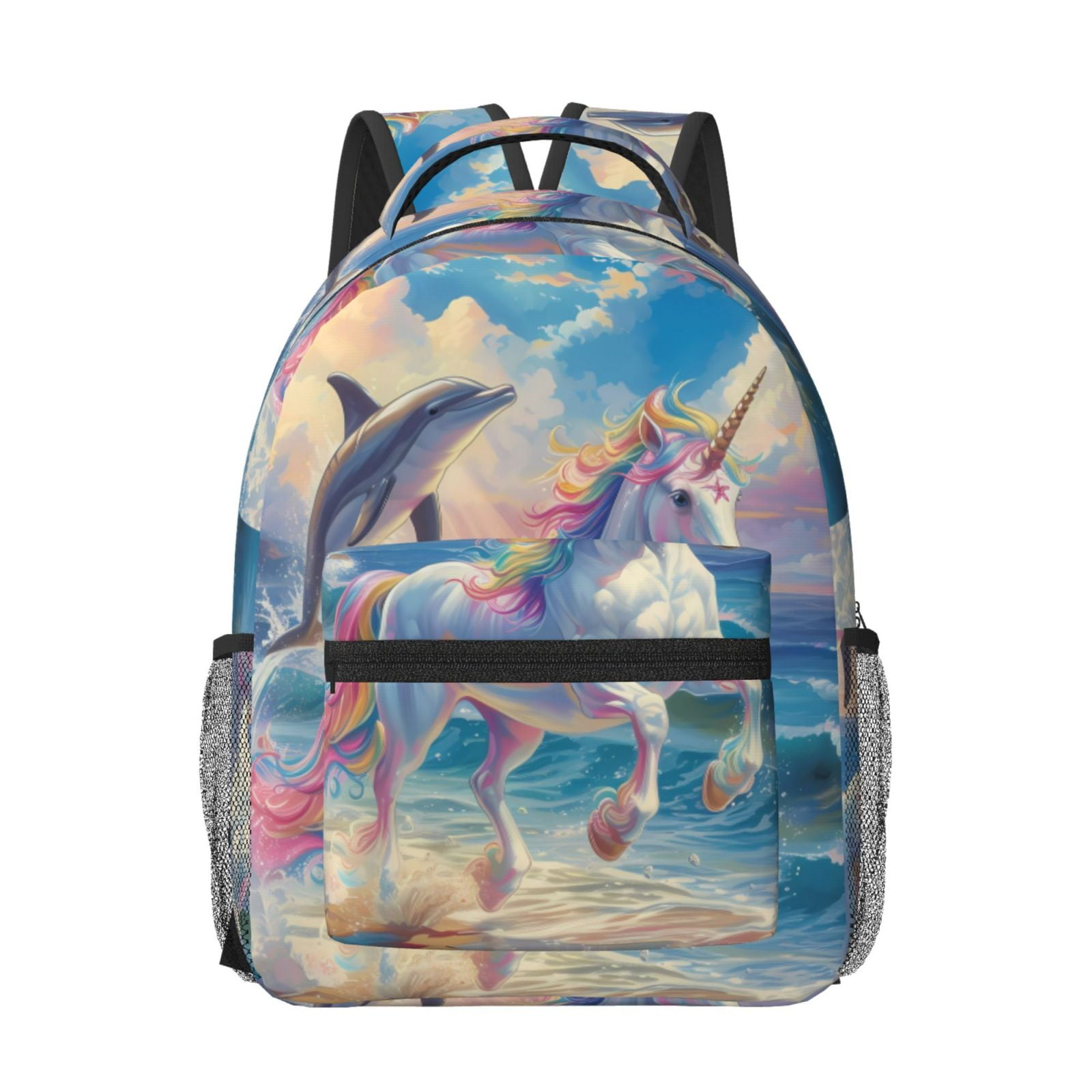 Disketp Dolphin Rainbow Horse Backpack - Comfortable Daypack with The ...