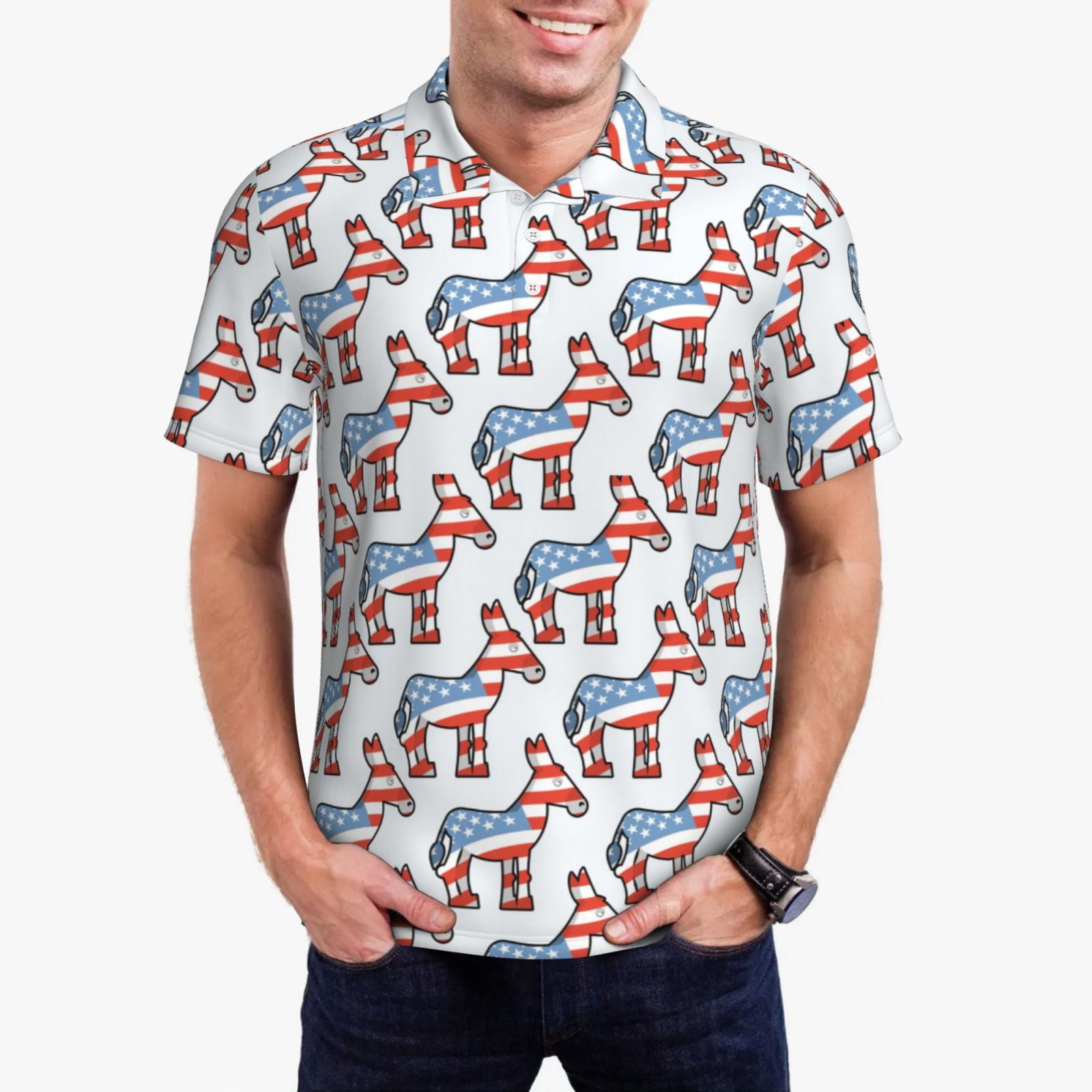 Disketp Donkey for Men's Polo Shirts Short Sleeve Golf Shirt for Men ...