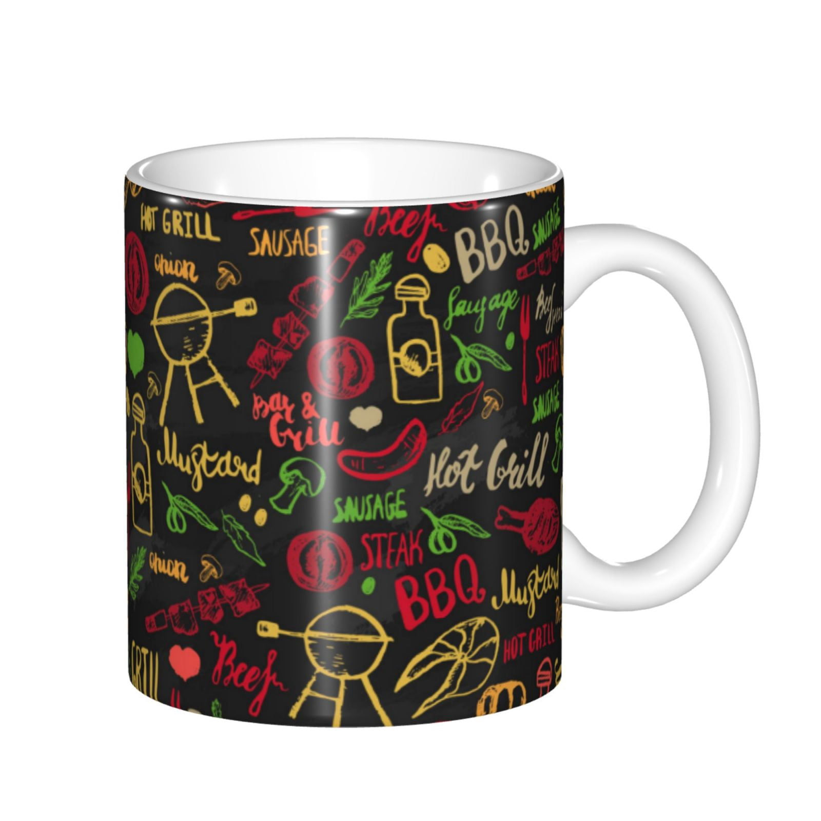 Disketp Doodle Barbeque 1 Large Coffee Mug with Handle Tea Cup Novelty ...