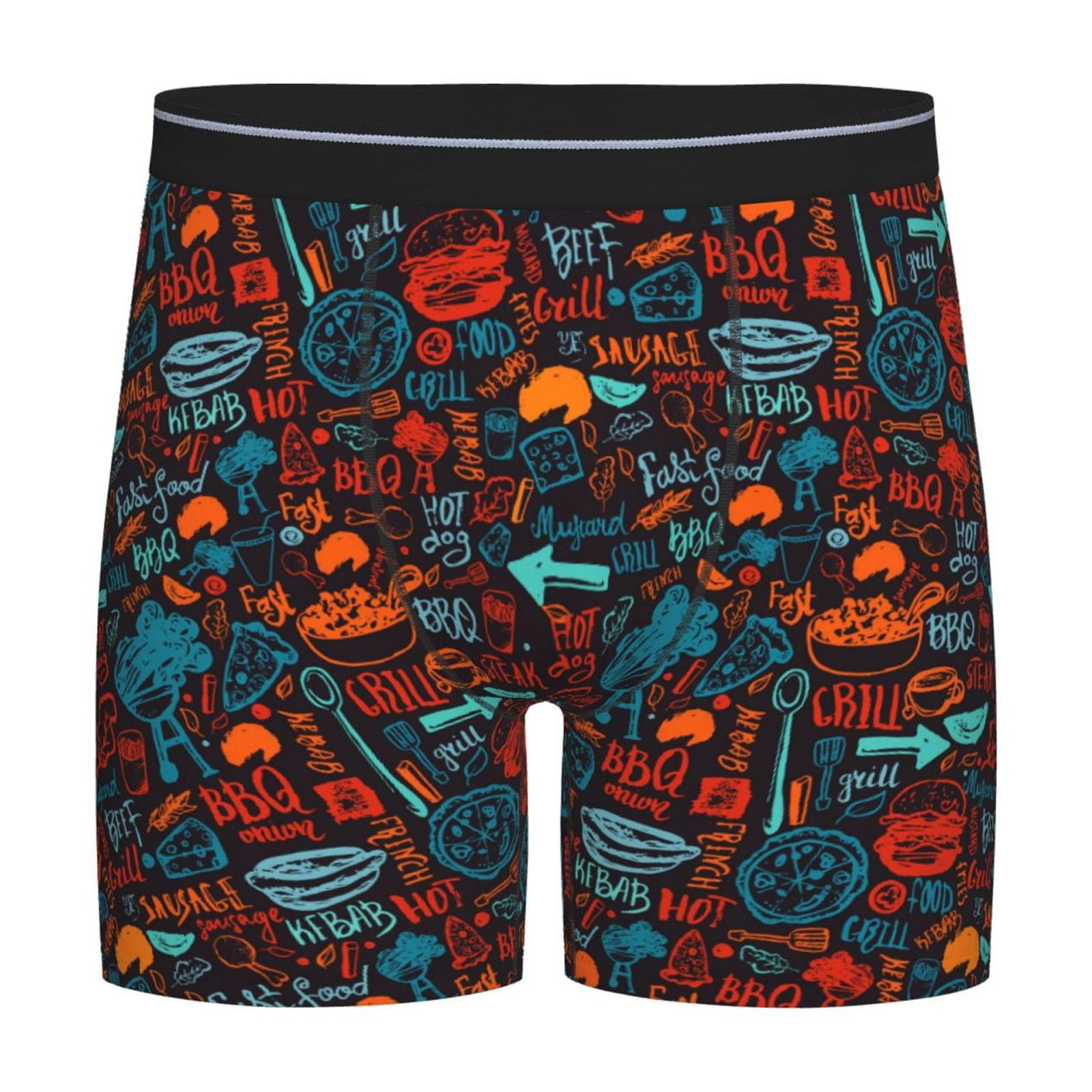 Disketp Doodle Barbeque Men's Boxer Briefs Men’s Underwear Boxer Briefs ...