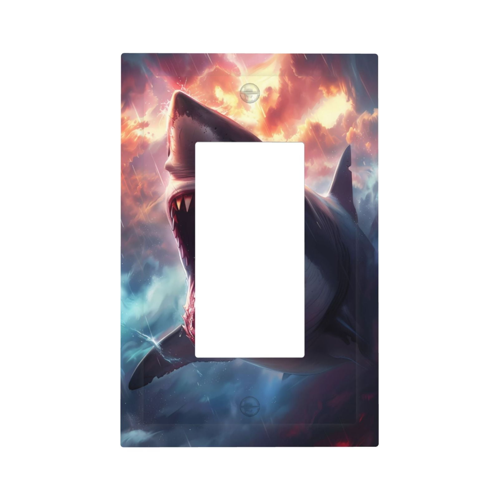 Disketp Dramatic Shark Attack Decorative Light Switch or Outlet Wall ...