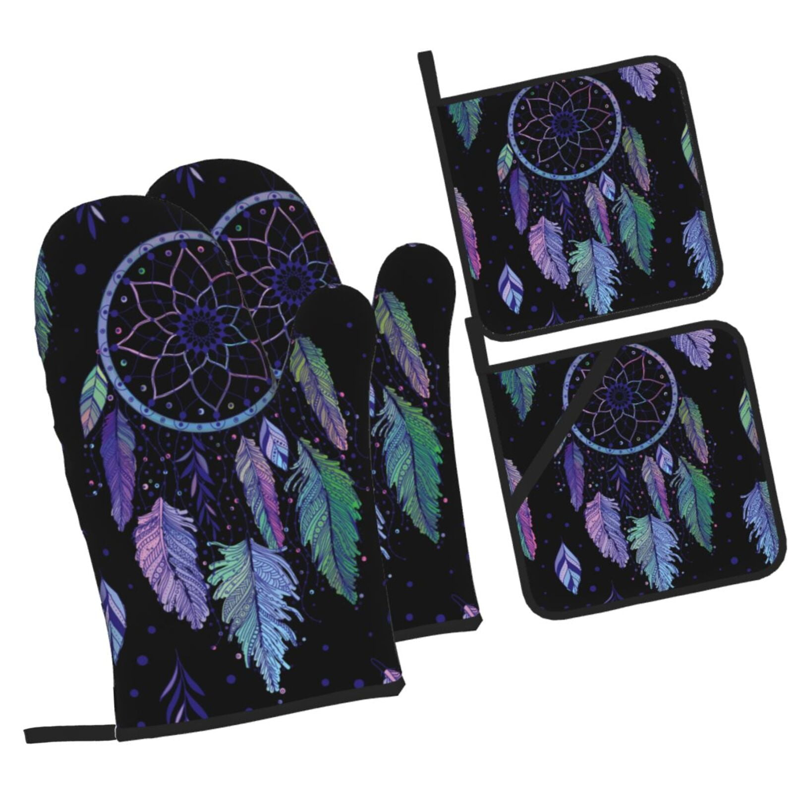 Disketp Dreamcatcher With Colorful Feathers Oven Mitts and Potholders ...