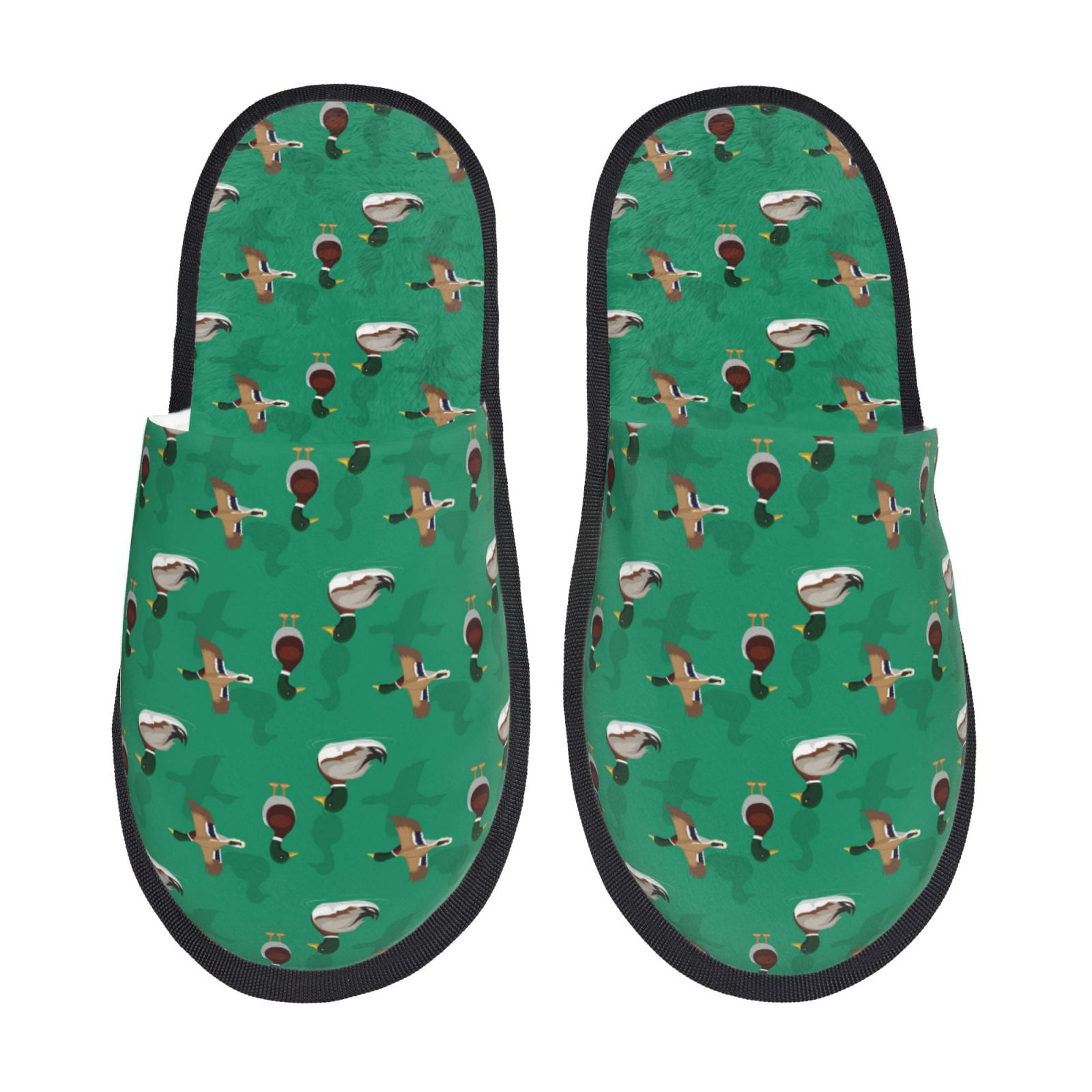 Disketp Duck Mallard Flying Pose Fuzzy House Memory Foam Slippers ...