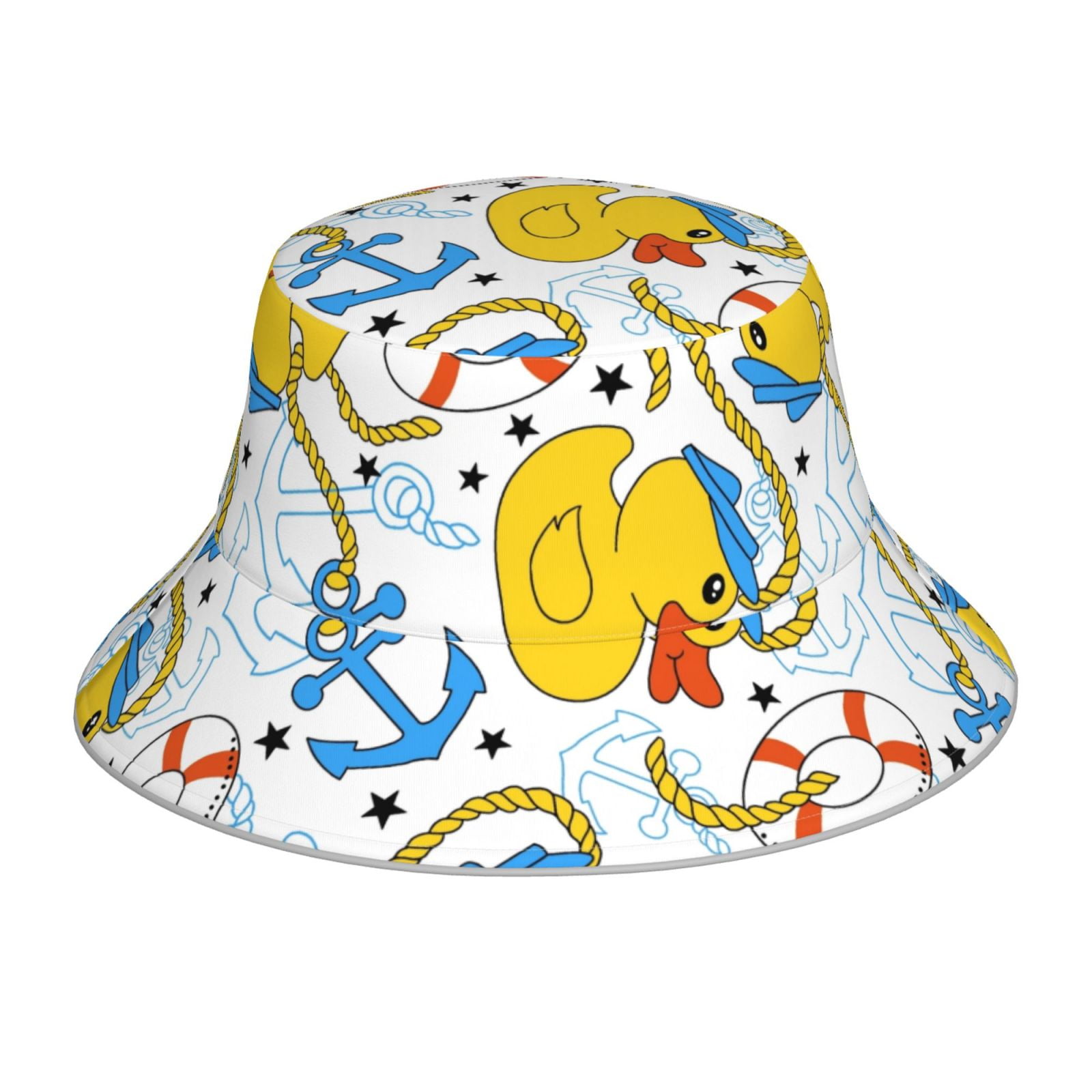 Disketp Ducks And Anchors Print Reflective Bucket Hat Beach Hat Summer ...