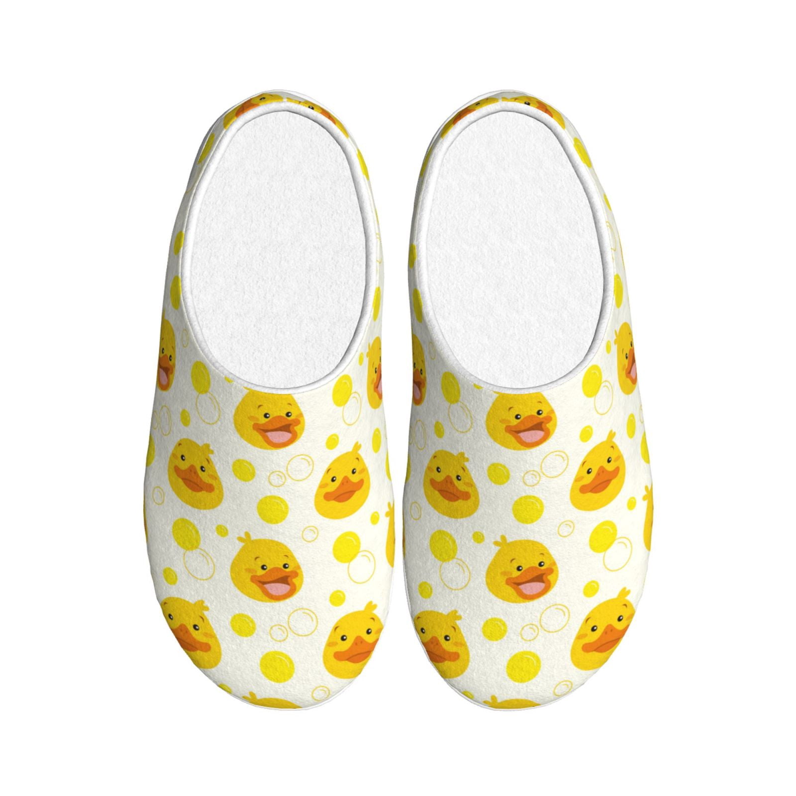 Disketp Ducky Cartoon Women's Men's Slippers Plush Slip-On House ...