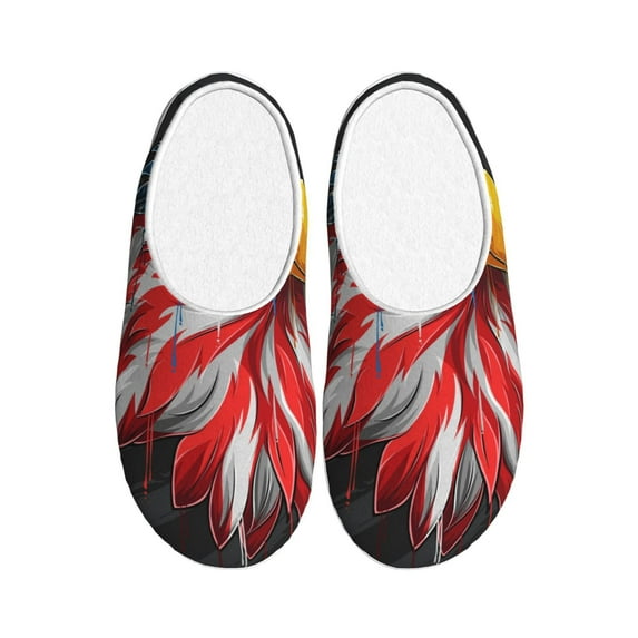 Disketp Eagle Head With American Flag Women's Men's Slippers Plush Slip ...